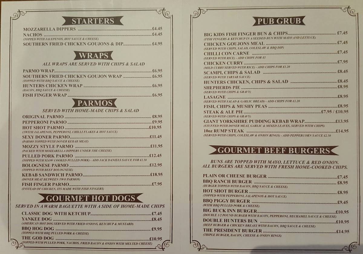Menu at The Buck Inn Sadberge pub & bar, Darlington