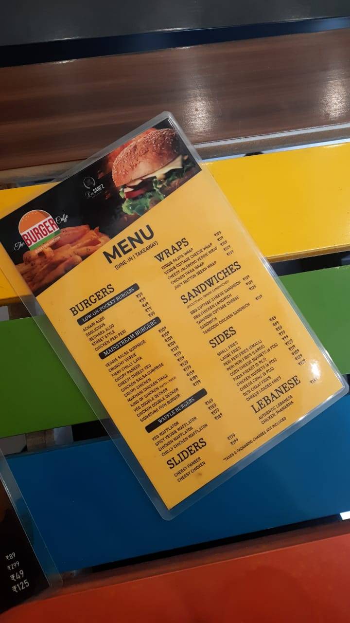 Menu at The Burger Caffe-Quick food junction, Lucknow