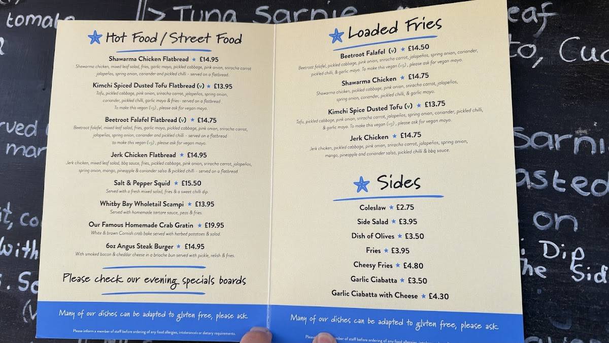 Menu at The Cabin cafe, Perranuthnoe, Perranuthnoe Beach