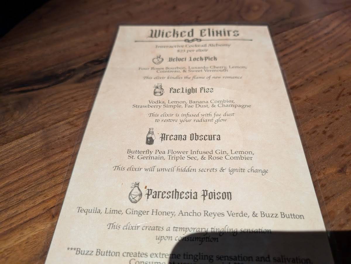 Menu at The Cauldron Spirits & Brews pub & bar, Buena Park