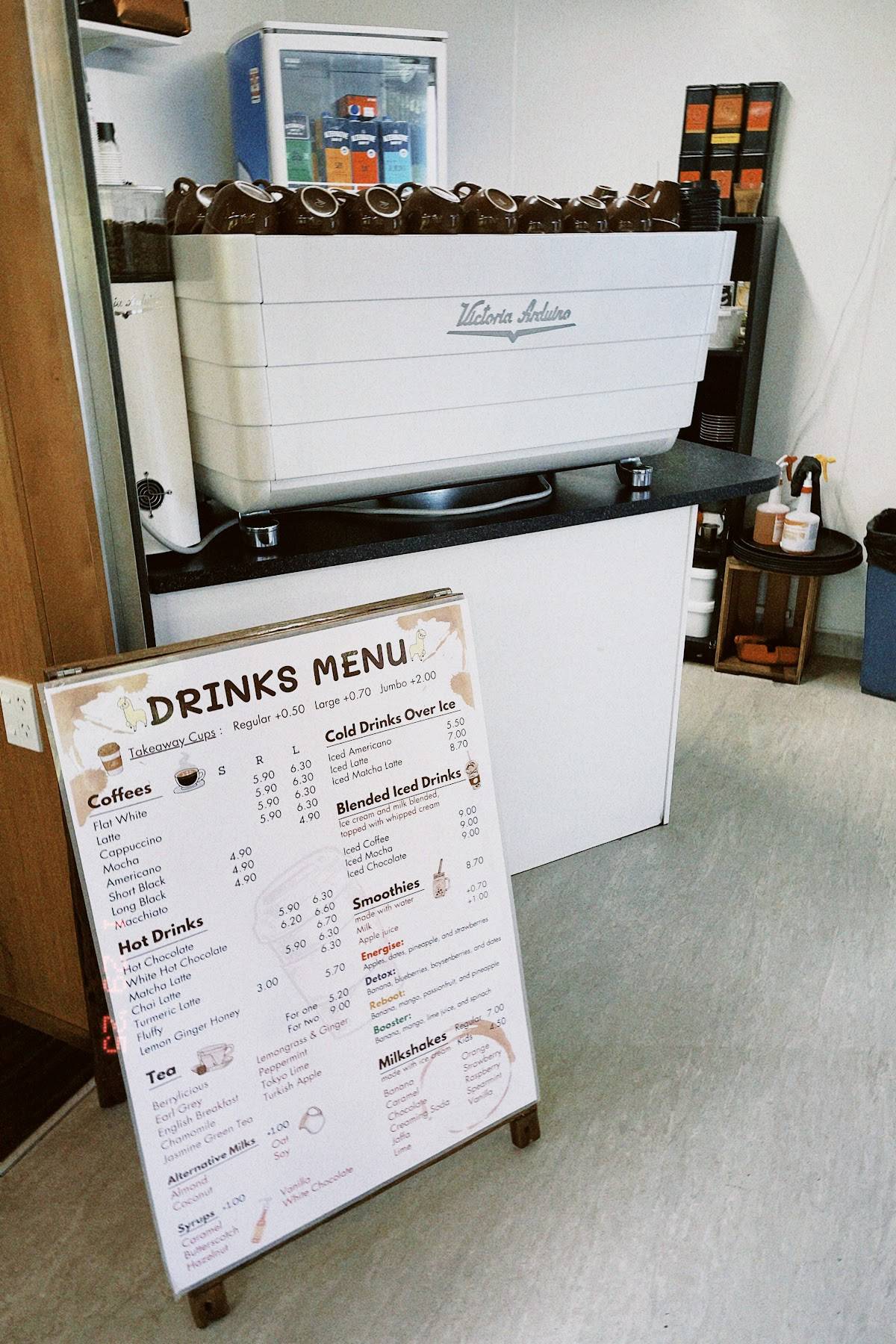 Menu at The Cheeky Llama Cafe, Invercargill, 216 Queens Dr