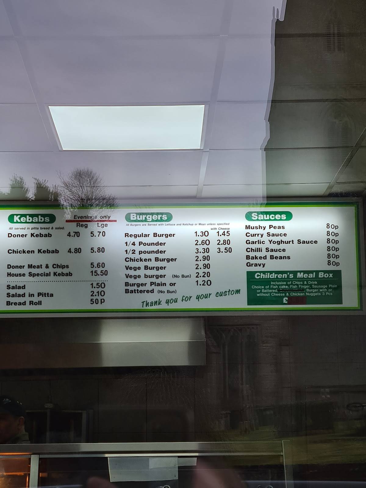 Menu at The Chip Shop fast food, Cottesmore