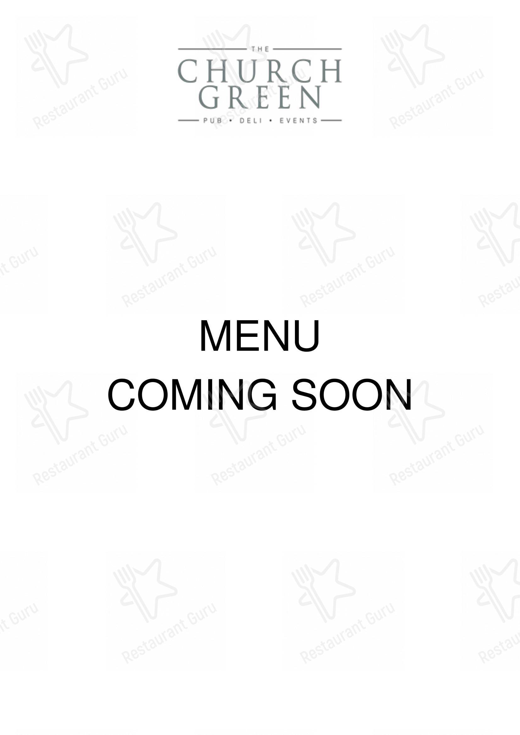 Menu at The Church Green pub & bar, Lymm