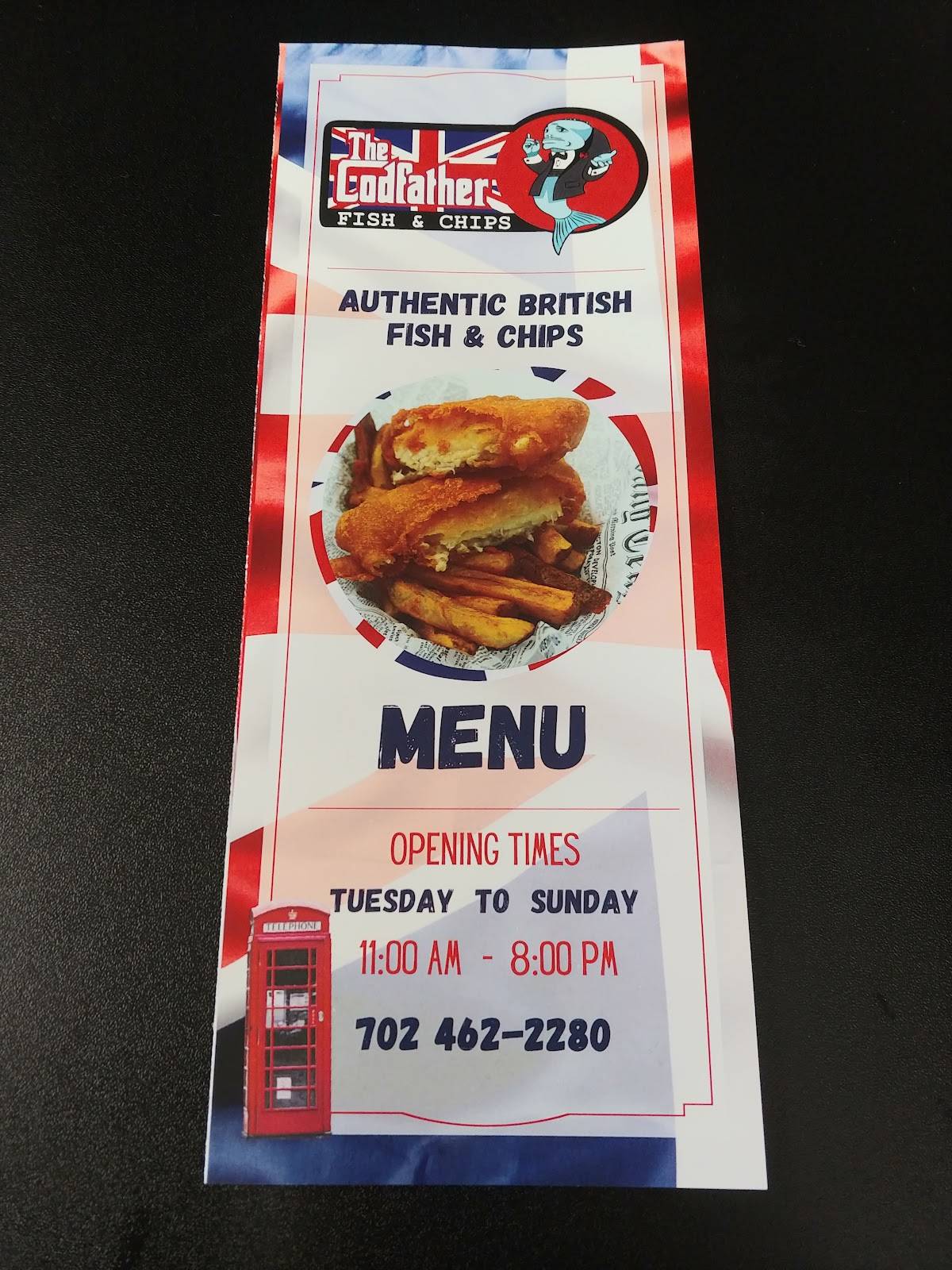 Menu at The Codfather restaurant, Henderson