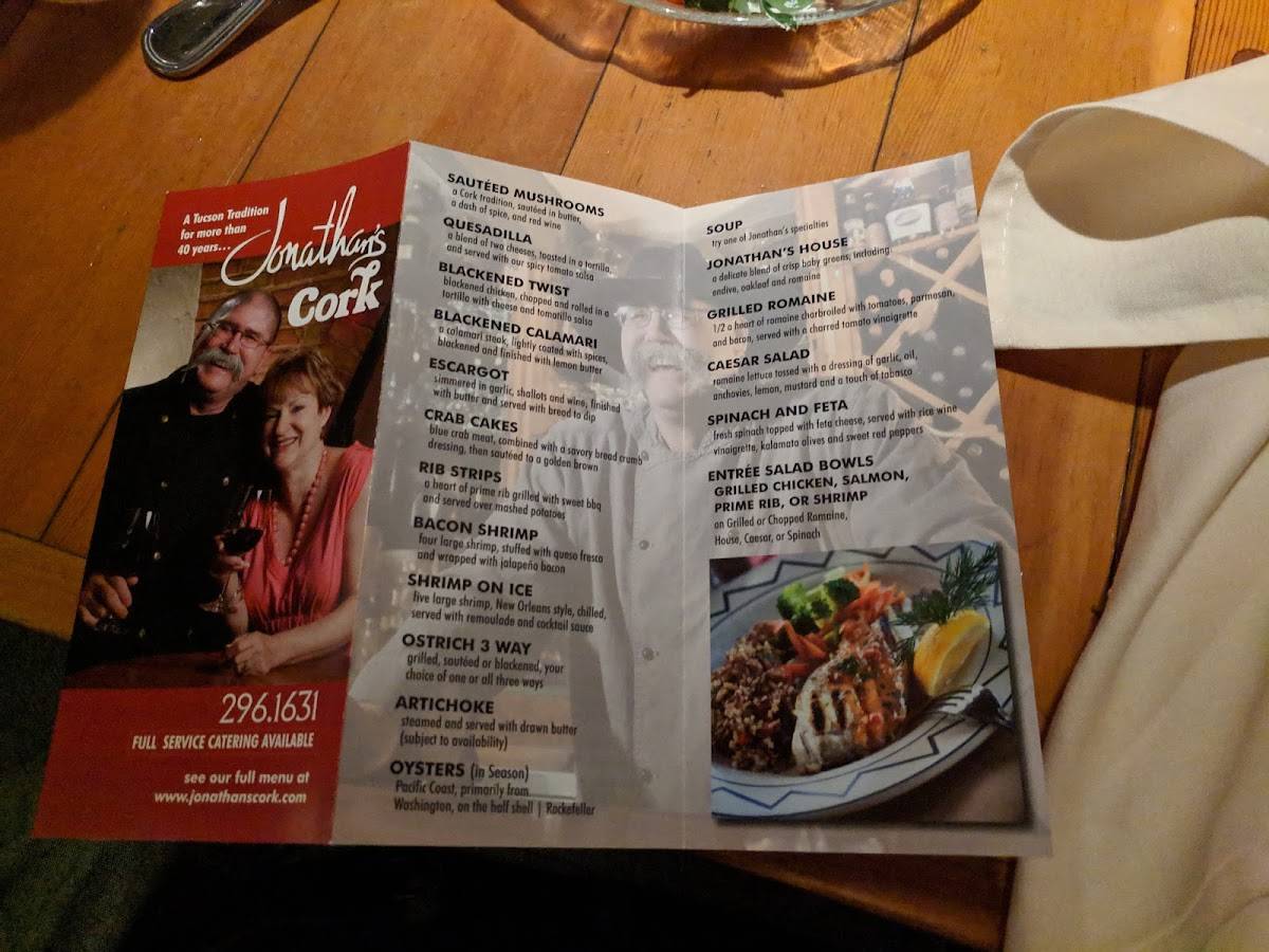 Menu at The Cork Tucson pub & bar, Tucson