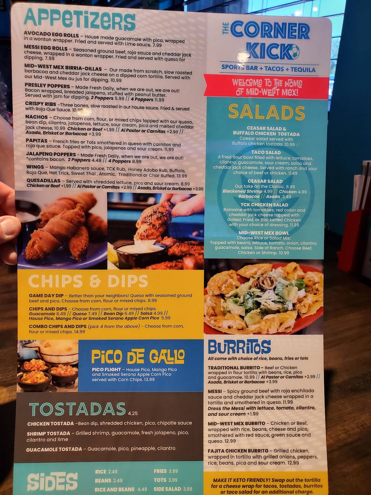 Carta de The Corner Kick Cantina - Sports Bar •Tacos•Tequila, Omaha