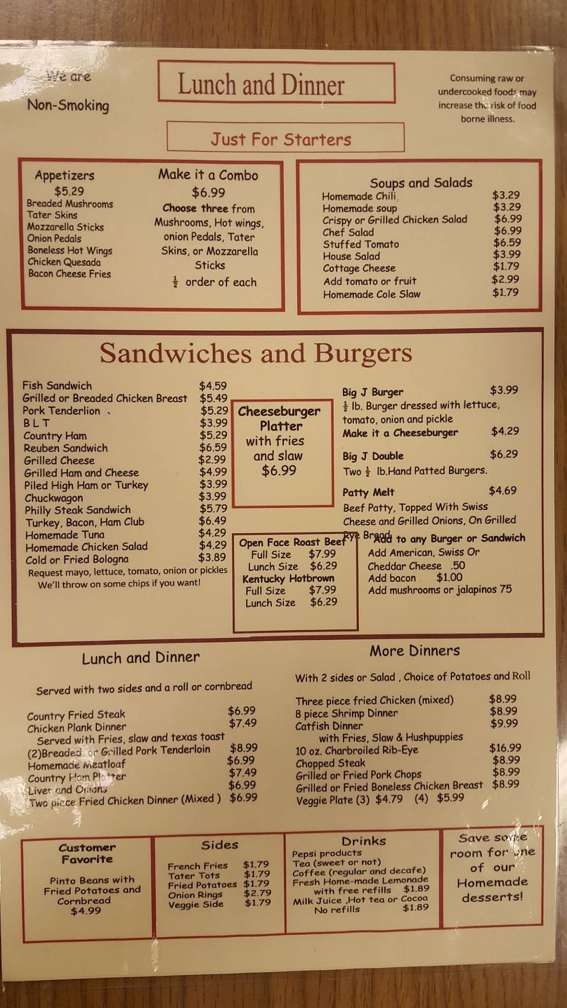 Menu at The Cottage Cafe, Nicholasville