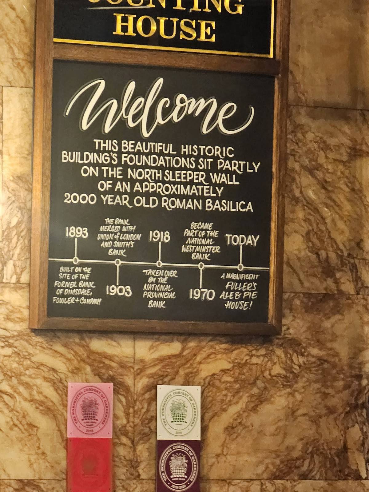 Menu at The Counting House, EC3 pub & bar, London