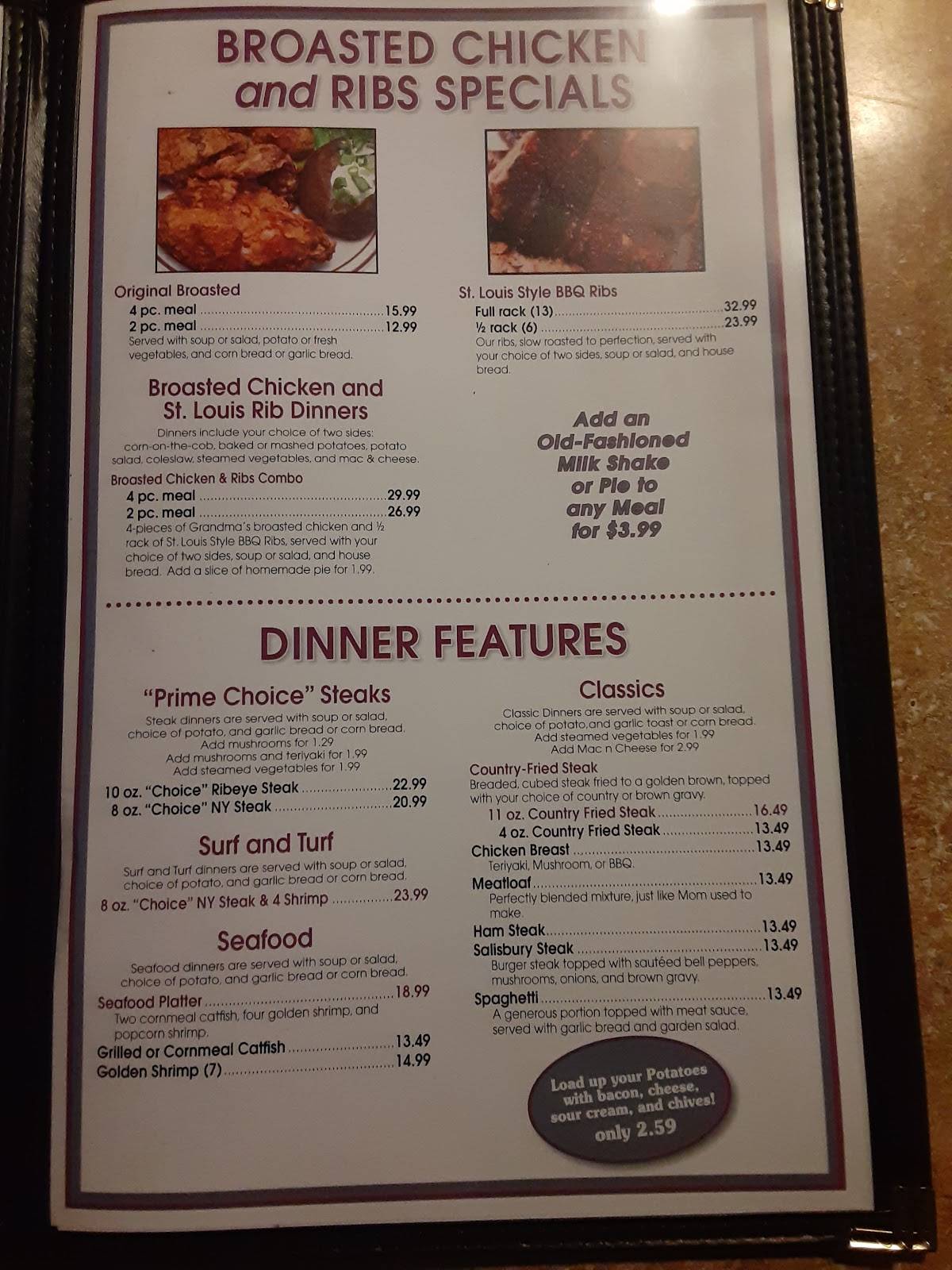 Menu at The Cow Cafe & Grill, Oroville