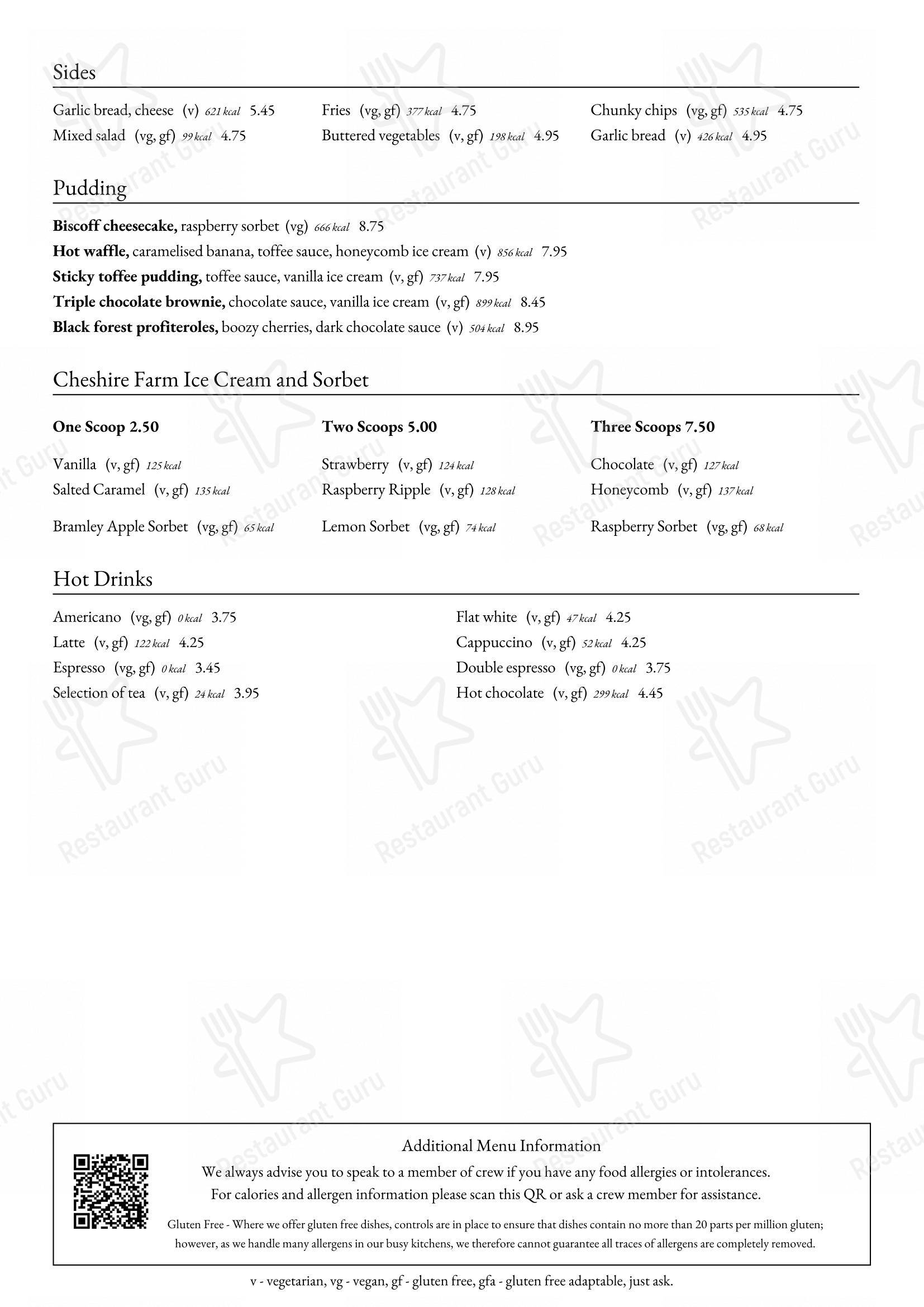 Menu at The Cricketers pub & bar, Rickmansworth