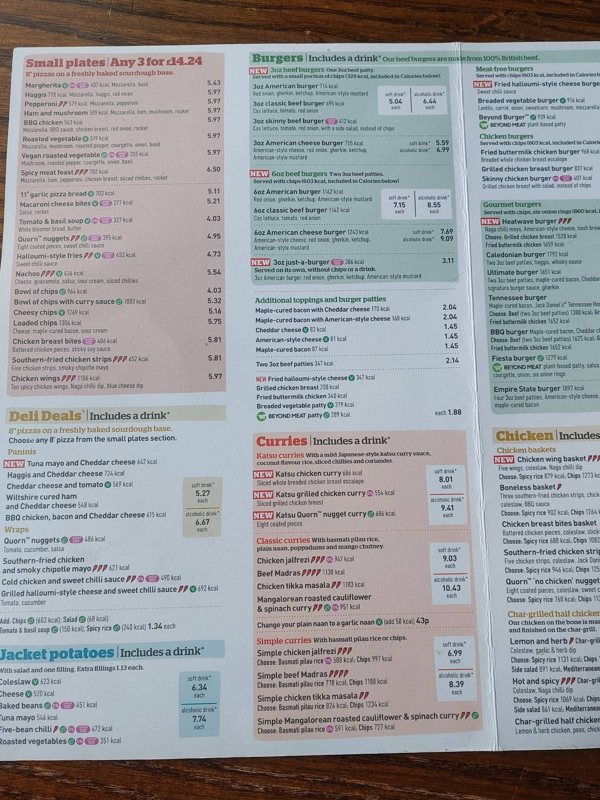 Menu at The Crossed Peels pub & bar, Stirling