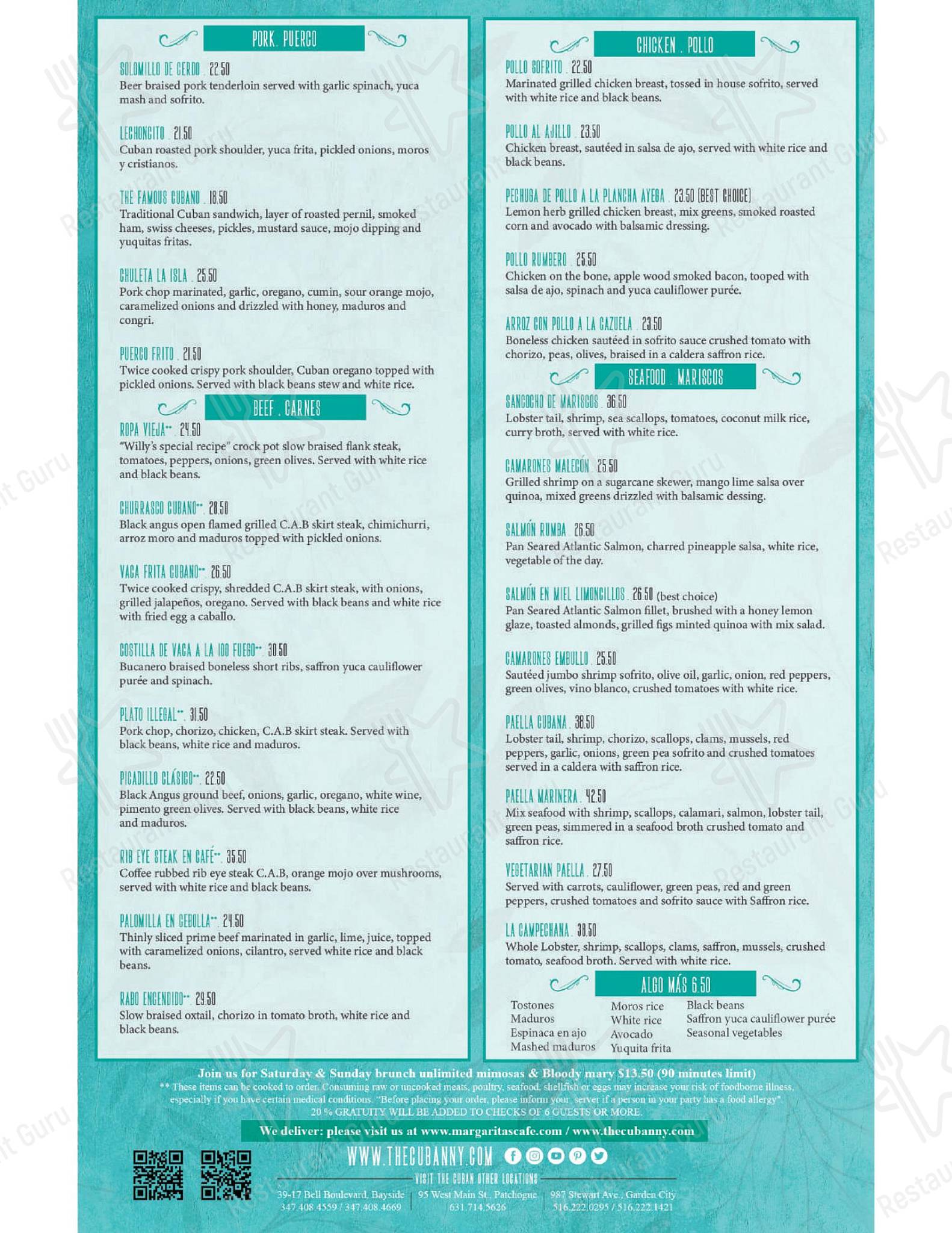 Menu at The Cuban pub & bar, Patchogue