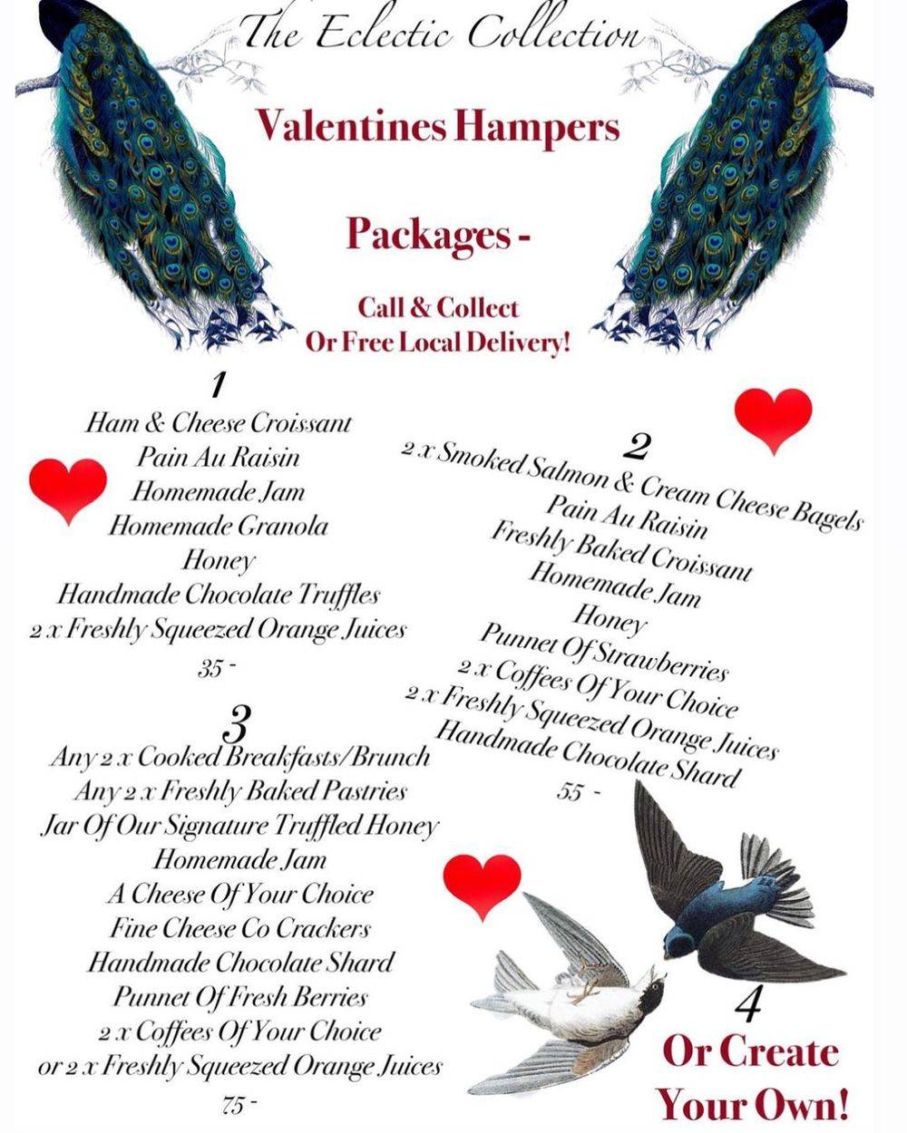 Menu at The Eclectic Collection cafe, London