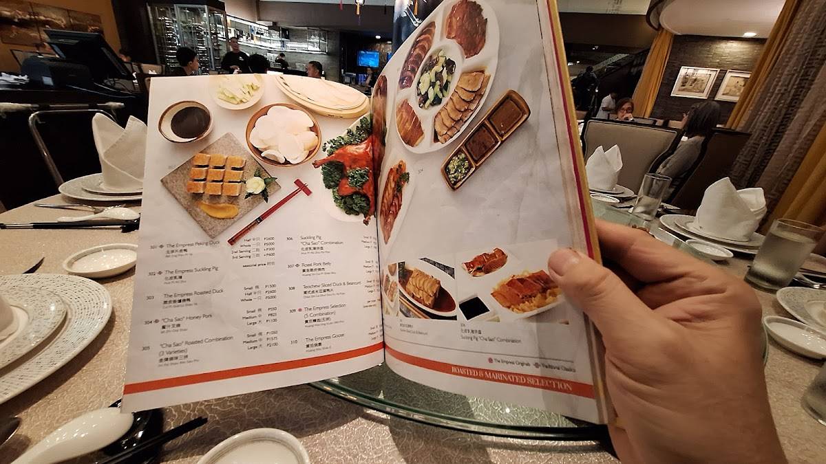 Menu at The Empress Dining Palace restaurant, Taguig
