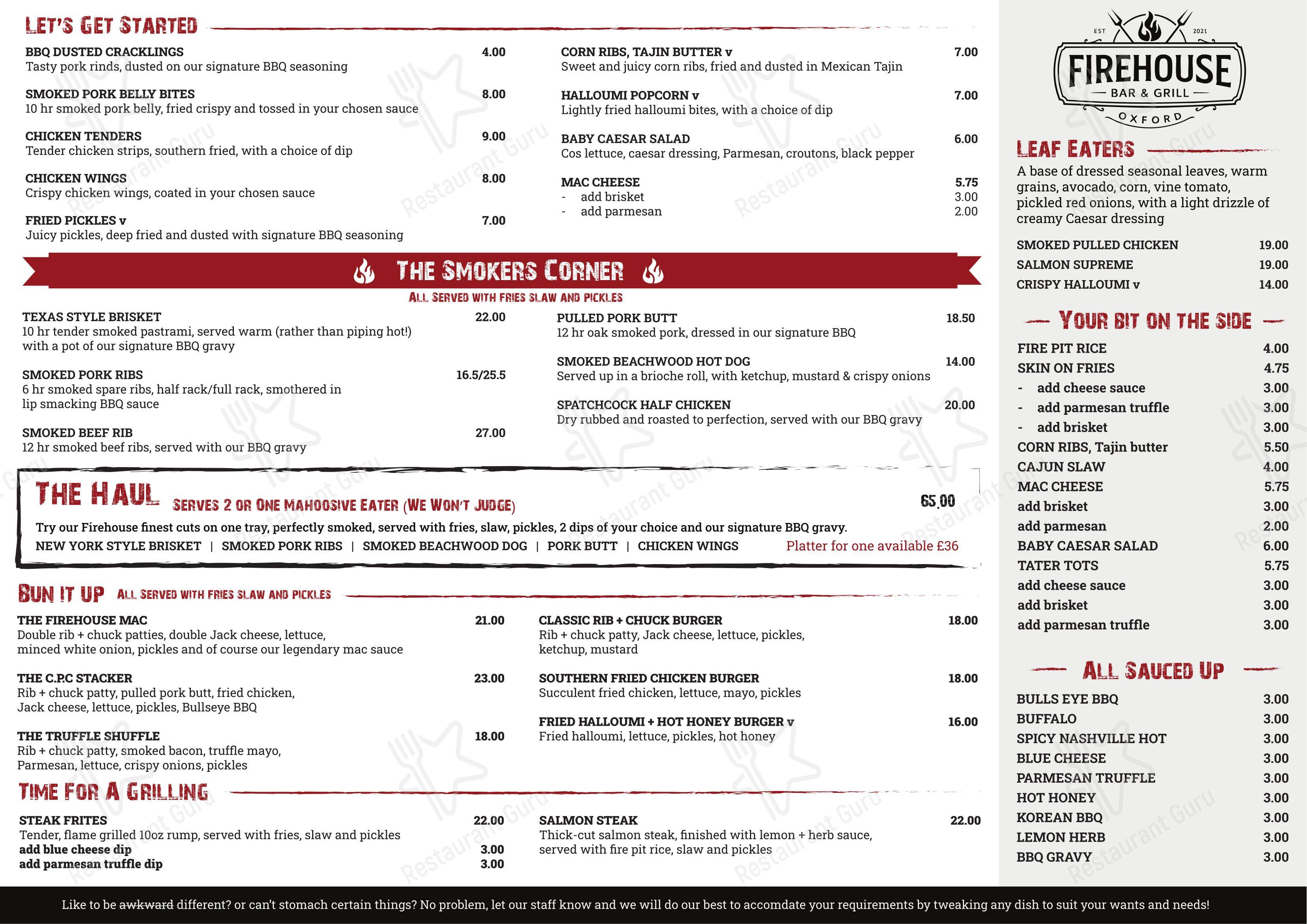 Menu at The Evenlode pub & bar, North Leigh