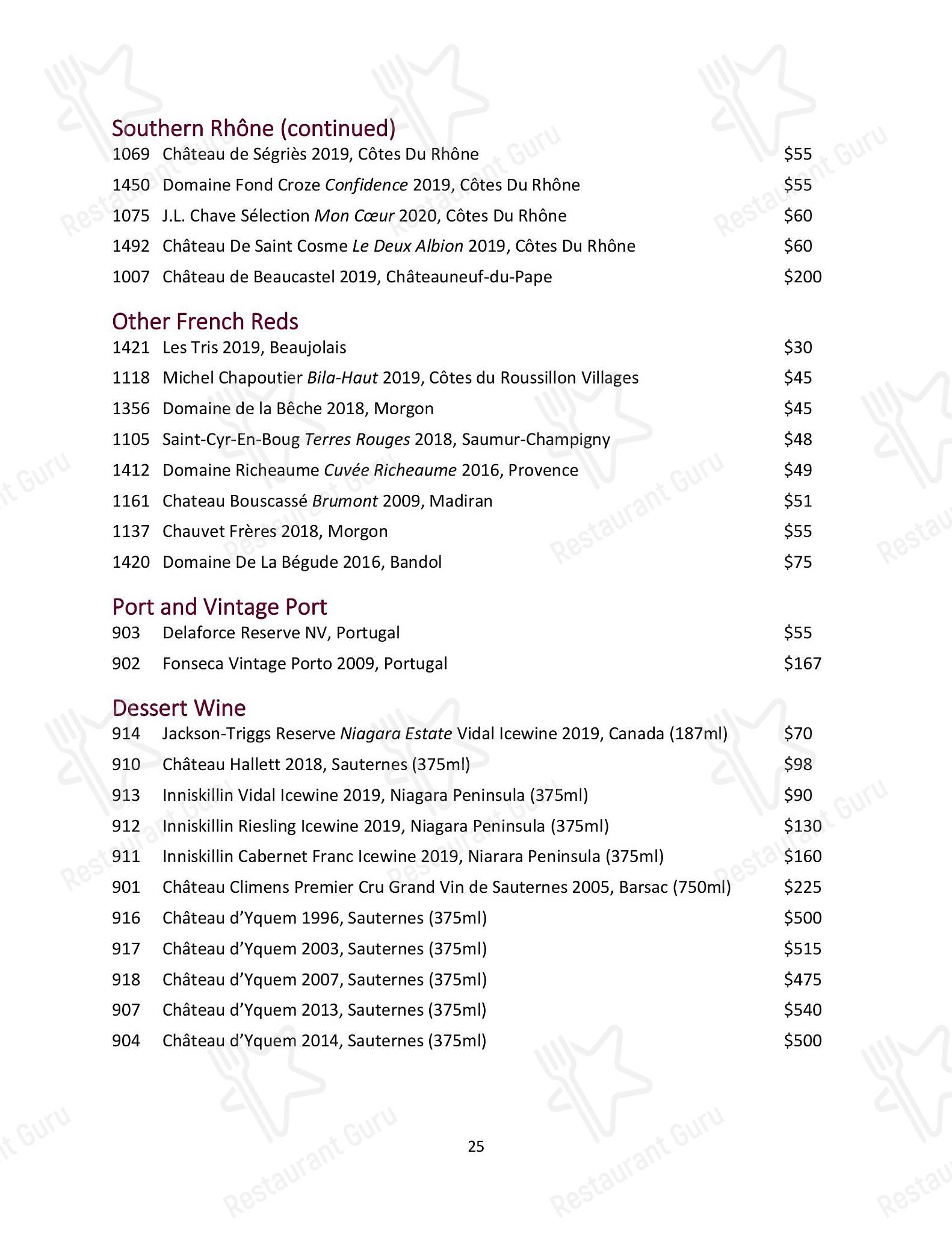 Menu at The Fig Tree Restaurant, Charlotte, E 7th St