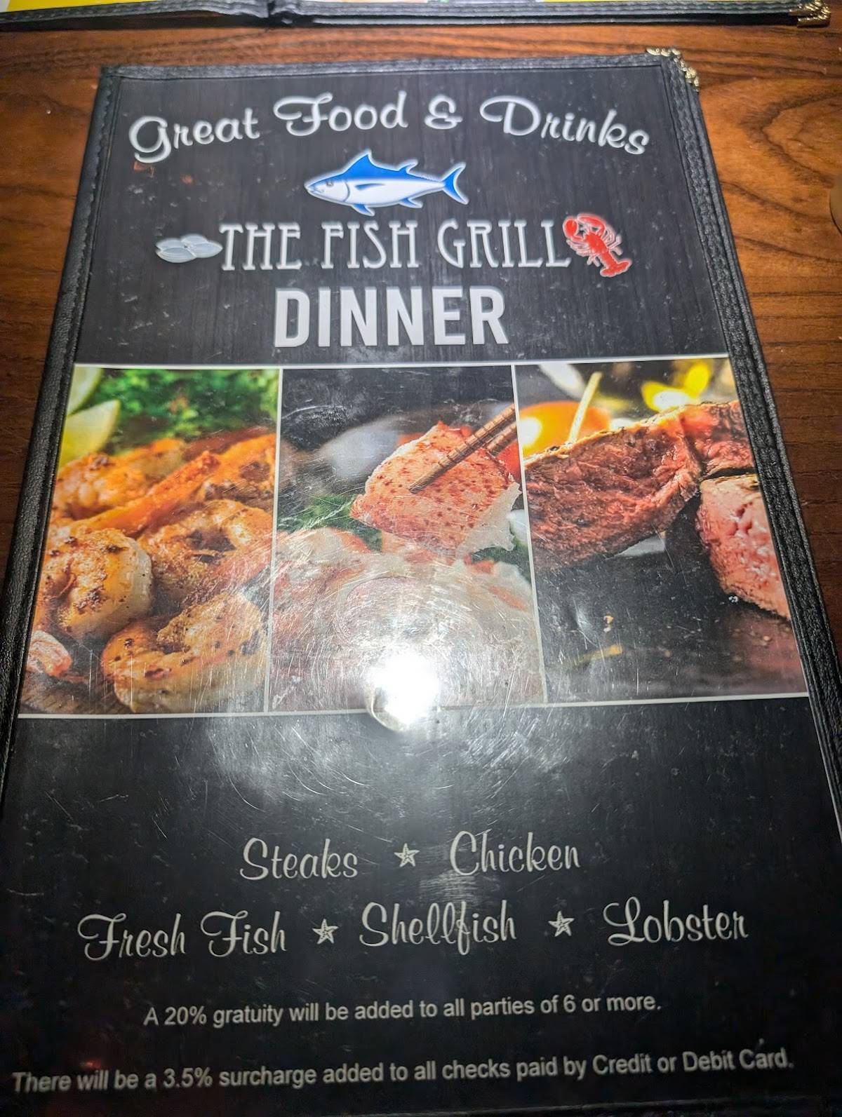 Menu at The Fish Grill restaurant, Dania Beach