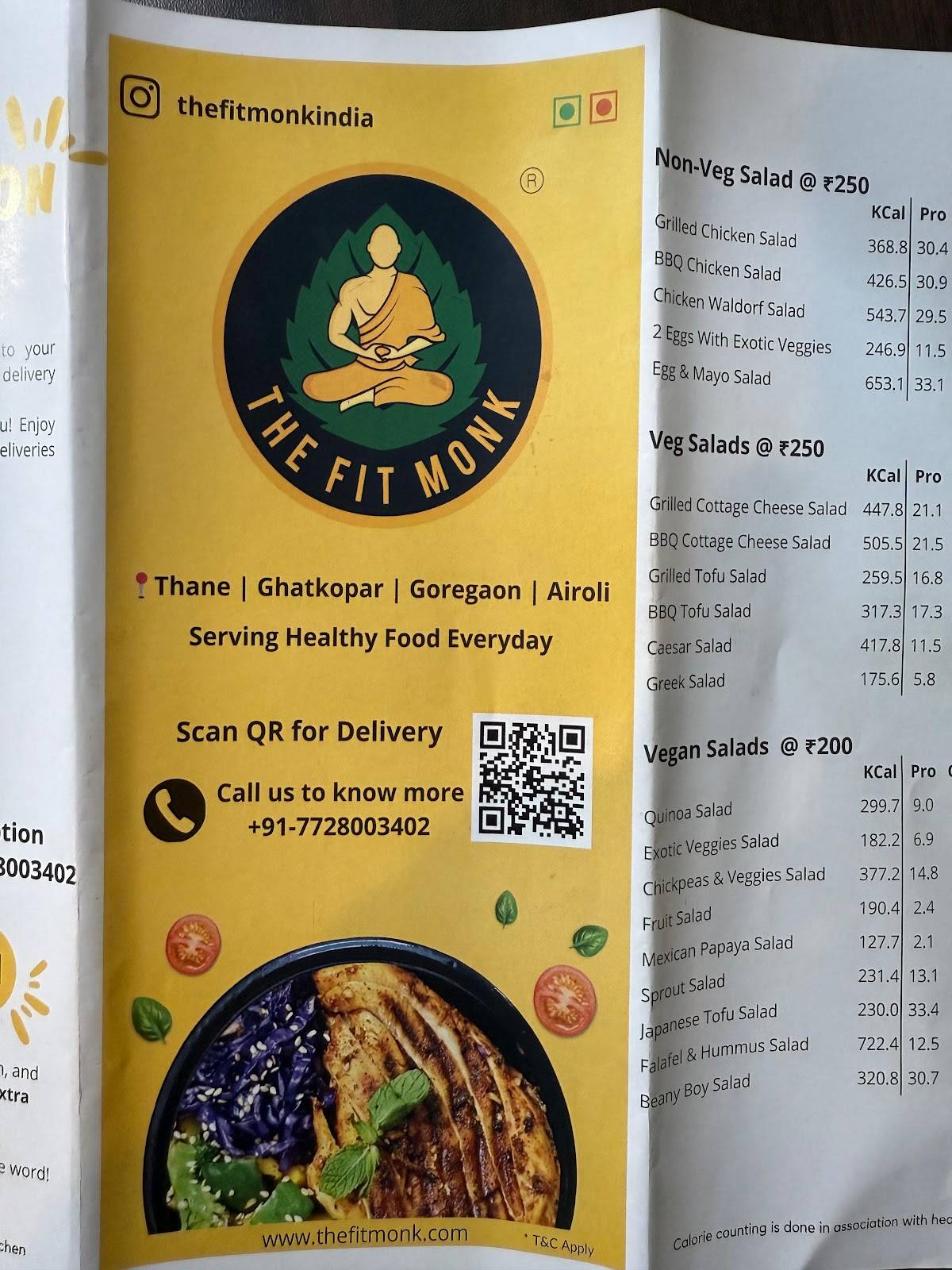 Menu at The Fit Monk - Thane, Thane