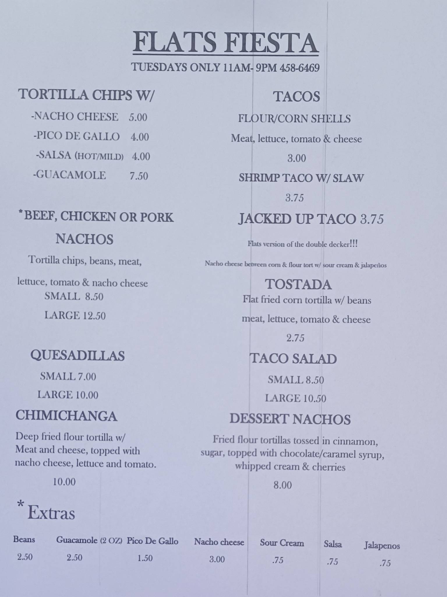 Menu at North Street Pub, Morenci