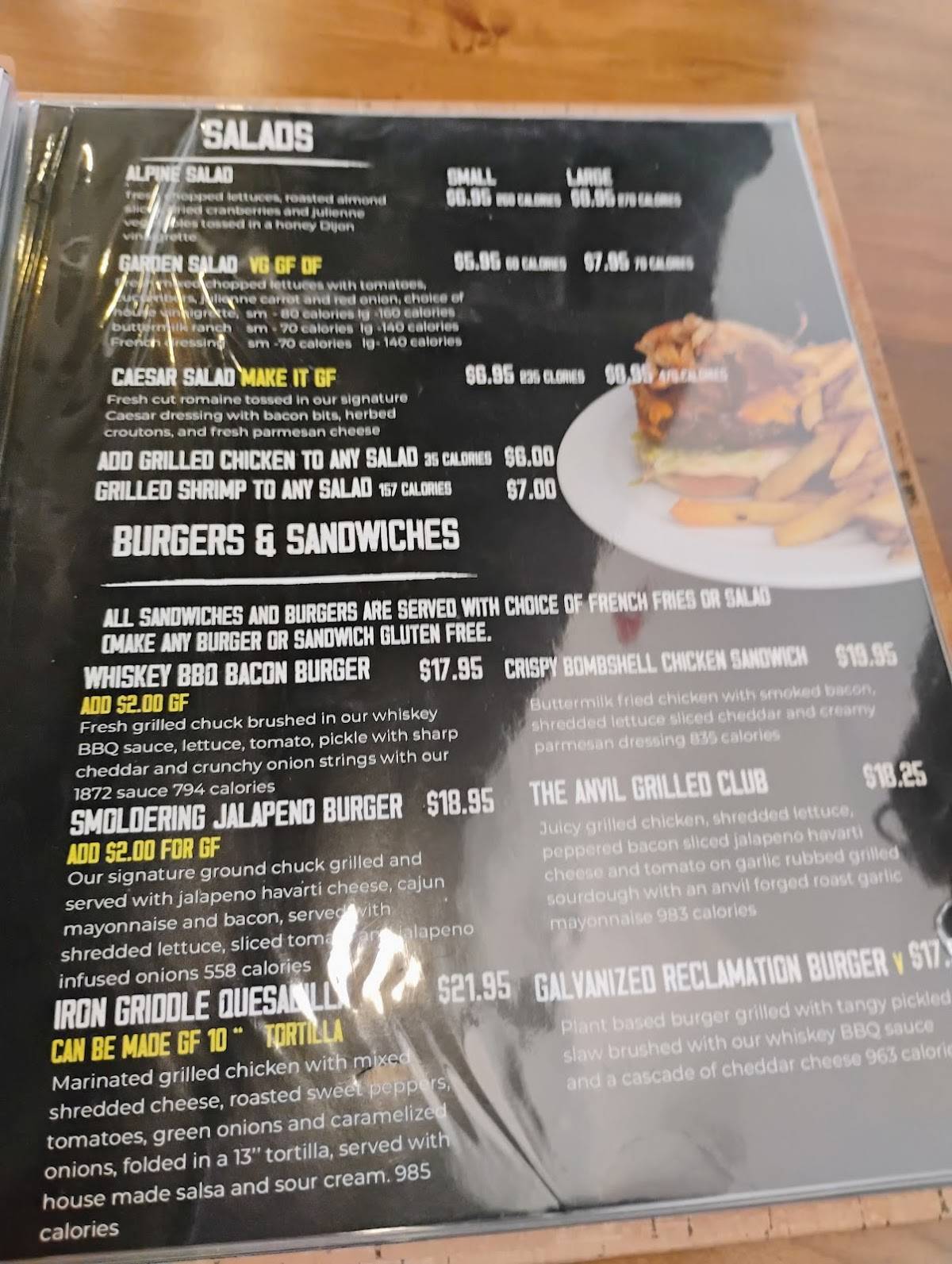 Menu at The Foundry 1872 pizzeria, Durham