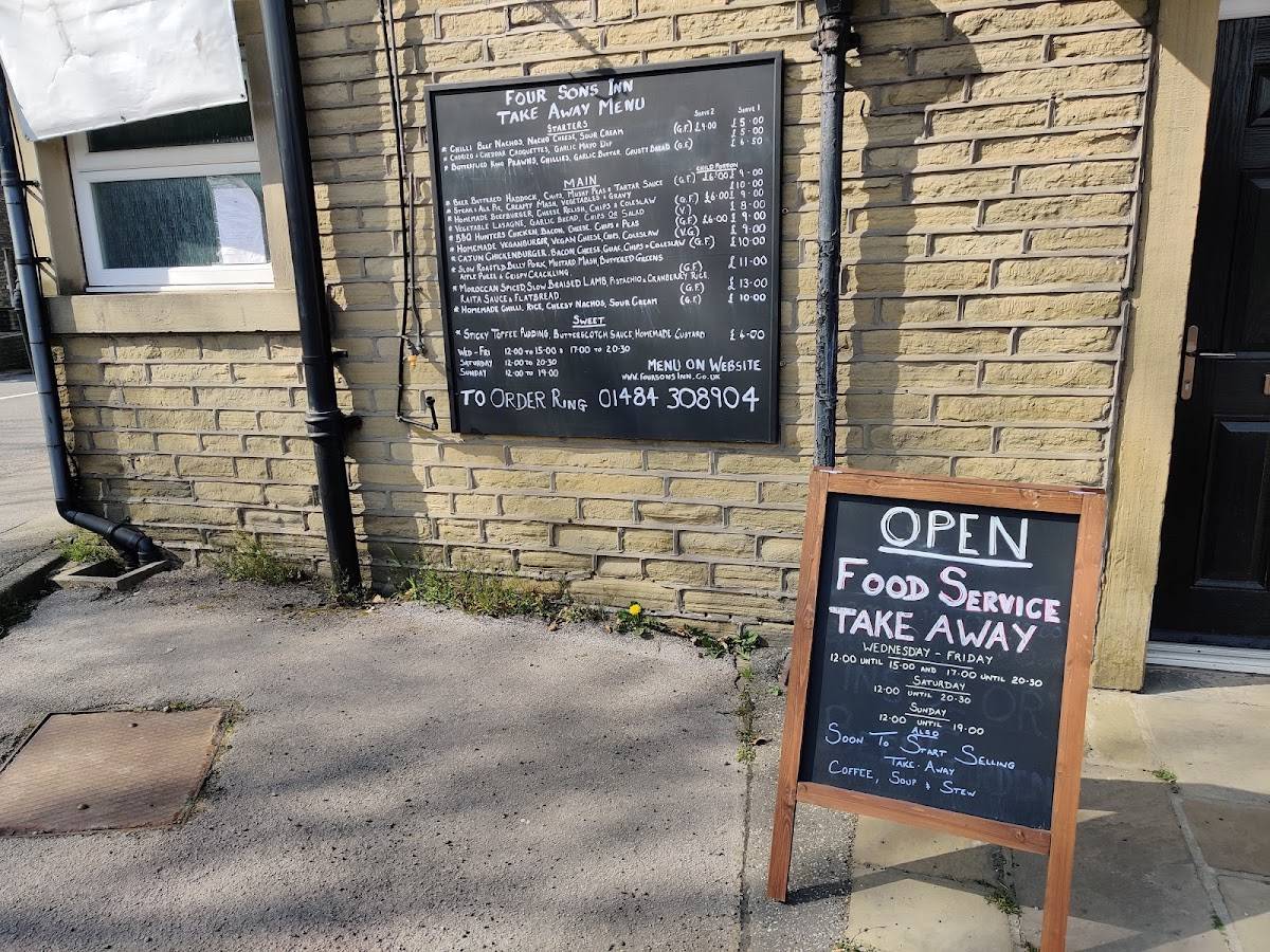 Menu at The Four Sons Inn pub & bar, Huddersfield