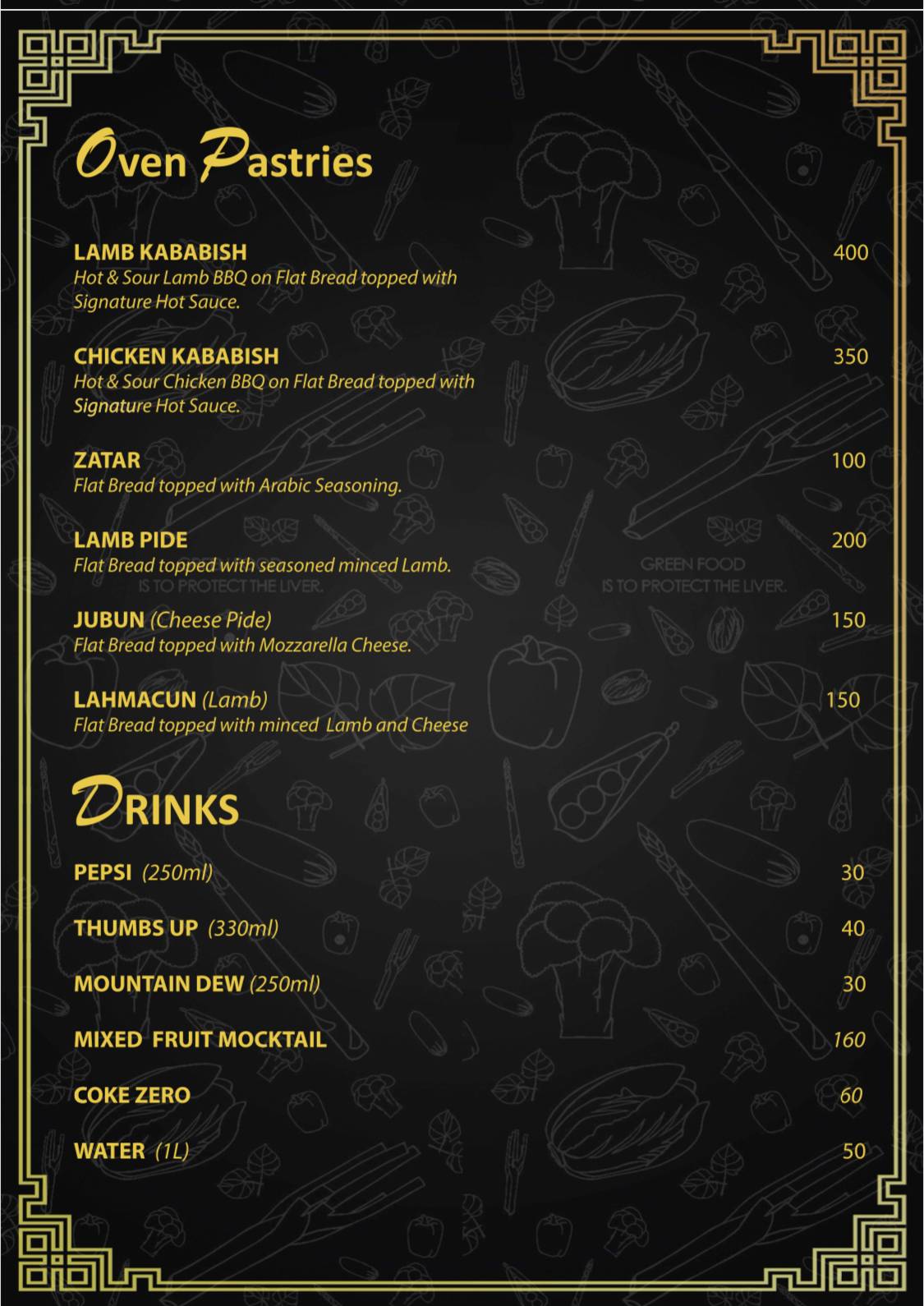 Menu at The Fried Chicken Factory, Hyderabad