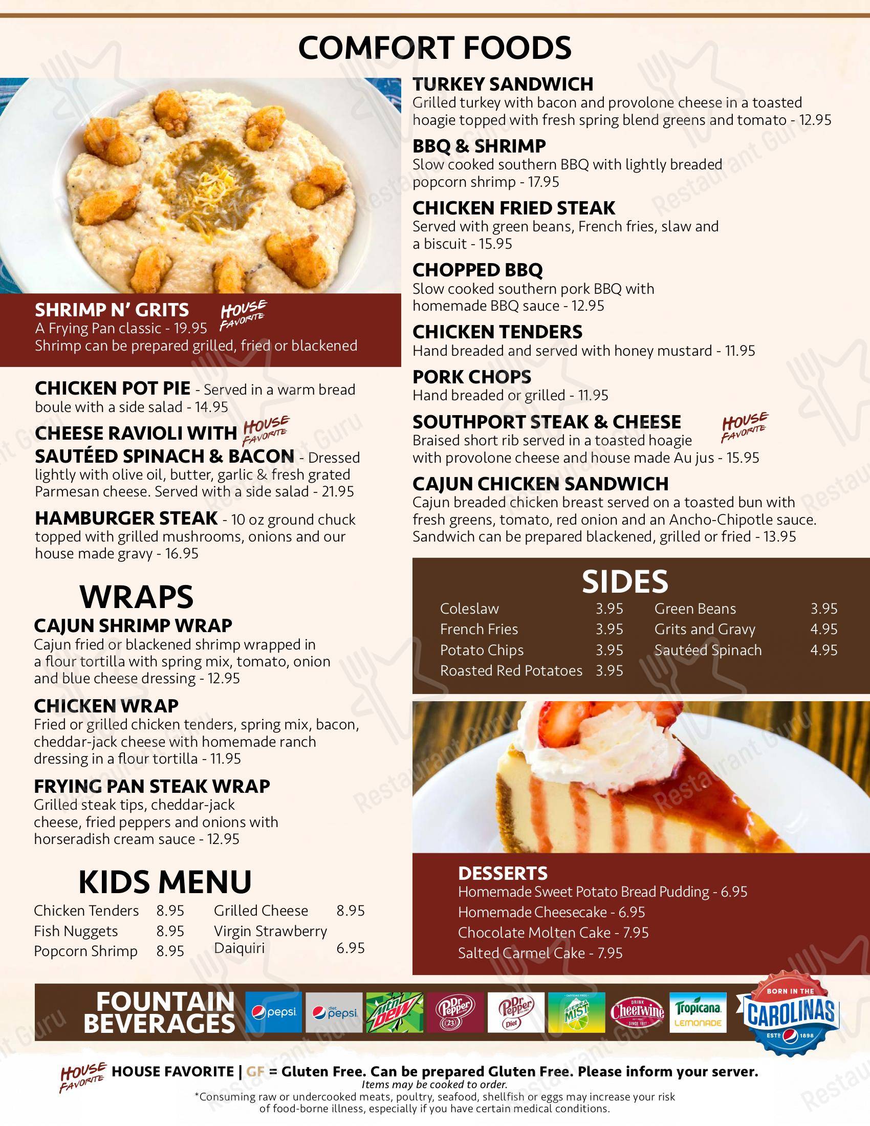 Menu at The Frying Pan restaurant, Grimsby