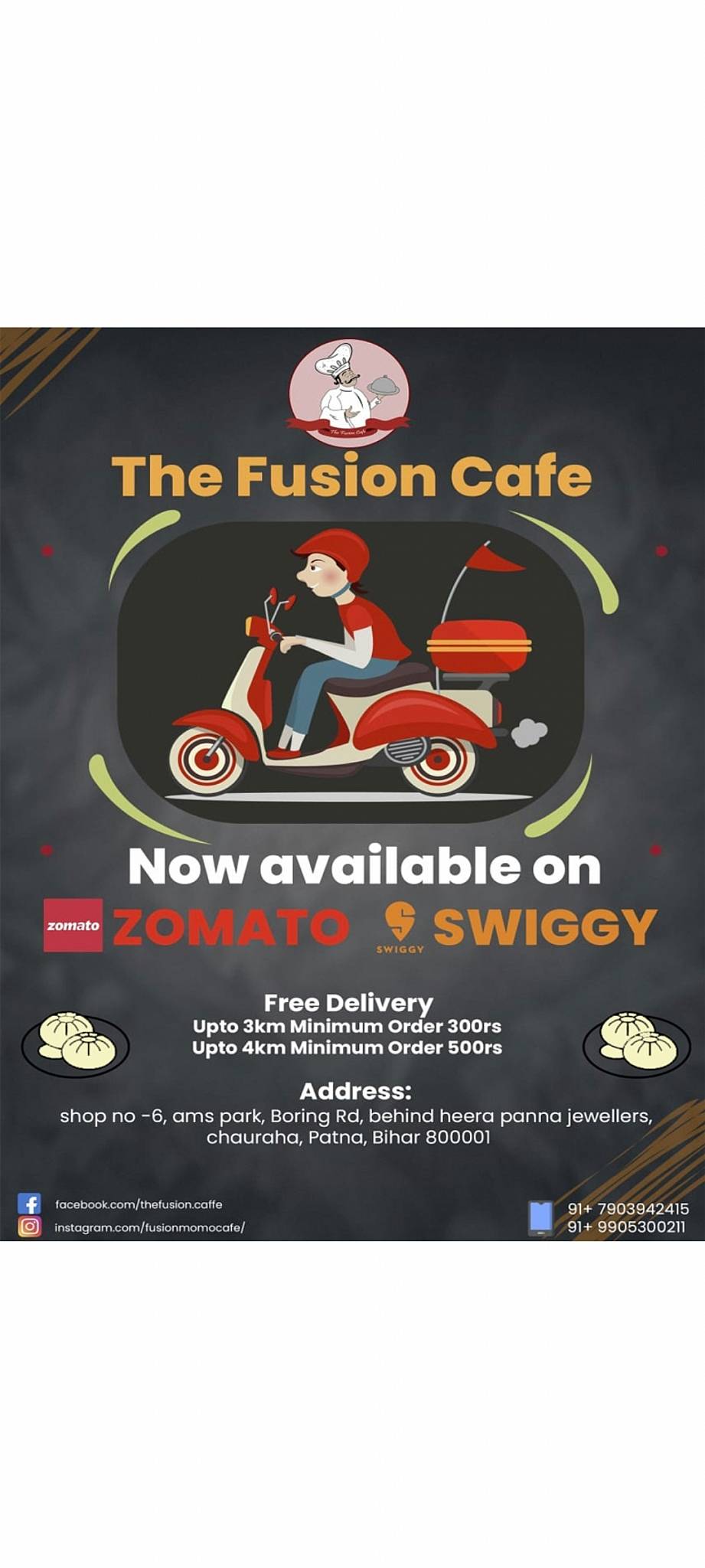 Menu at The Fusion Cafe', Patna