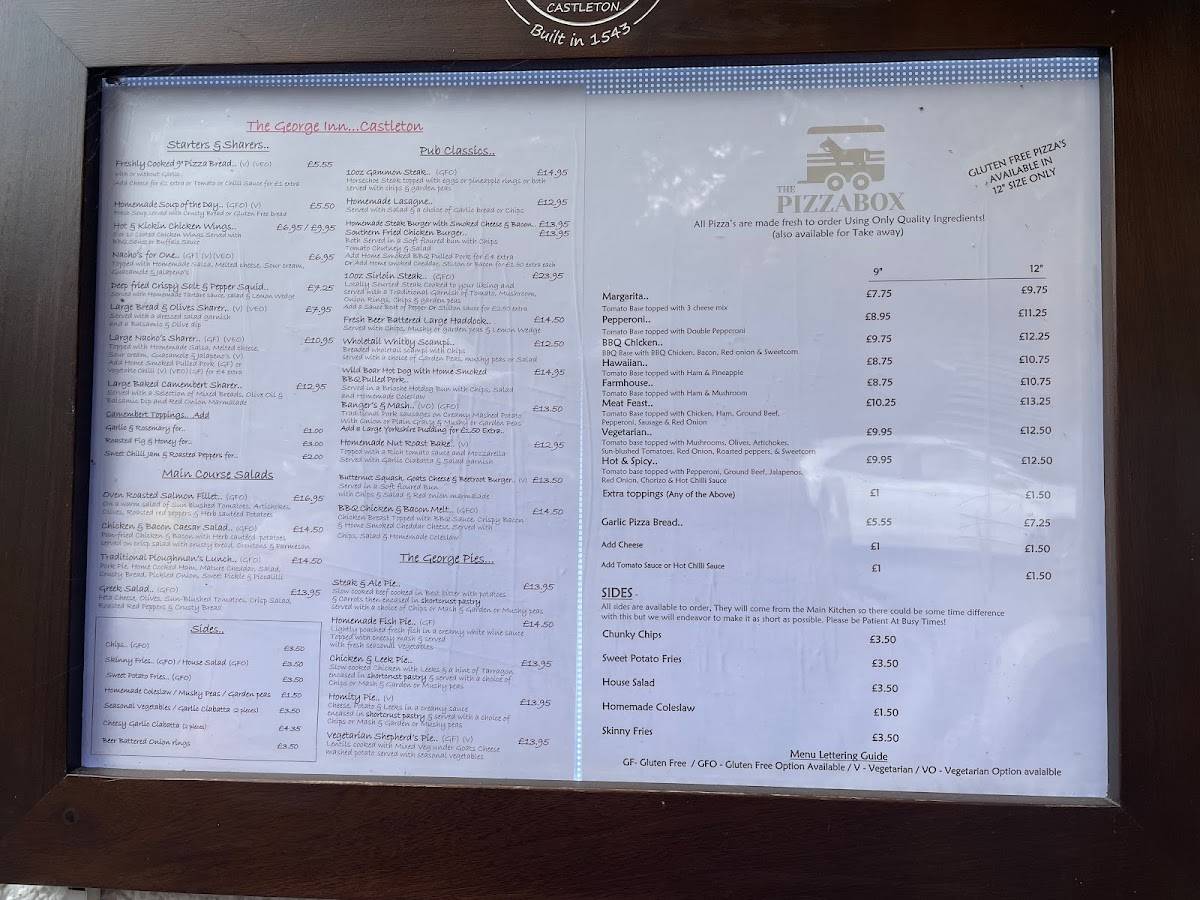 Menu at The George pub & bar, Hope