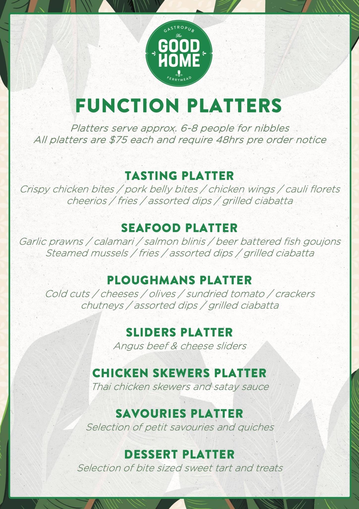 Menu at The Good Home Ferrymead pub & bar, Christchurch, 2a Waterman Pl