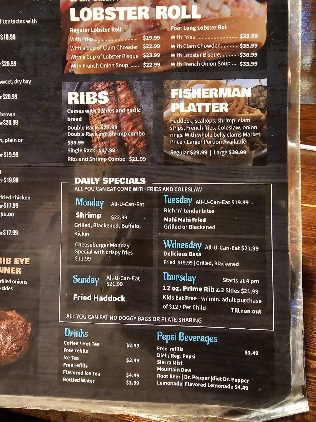 Menu at The Great Catch by Taste of Boston restaurant, Lutz