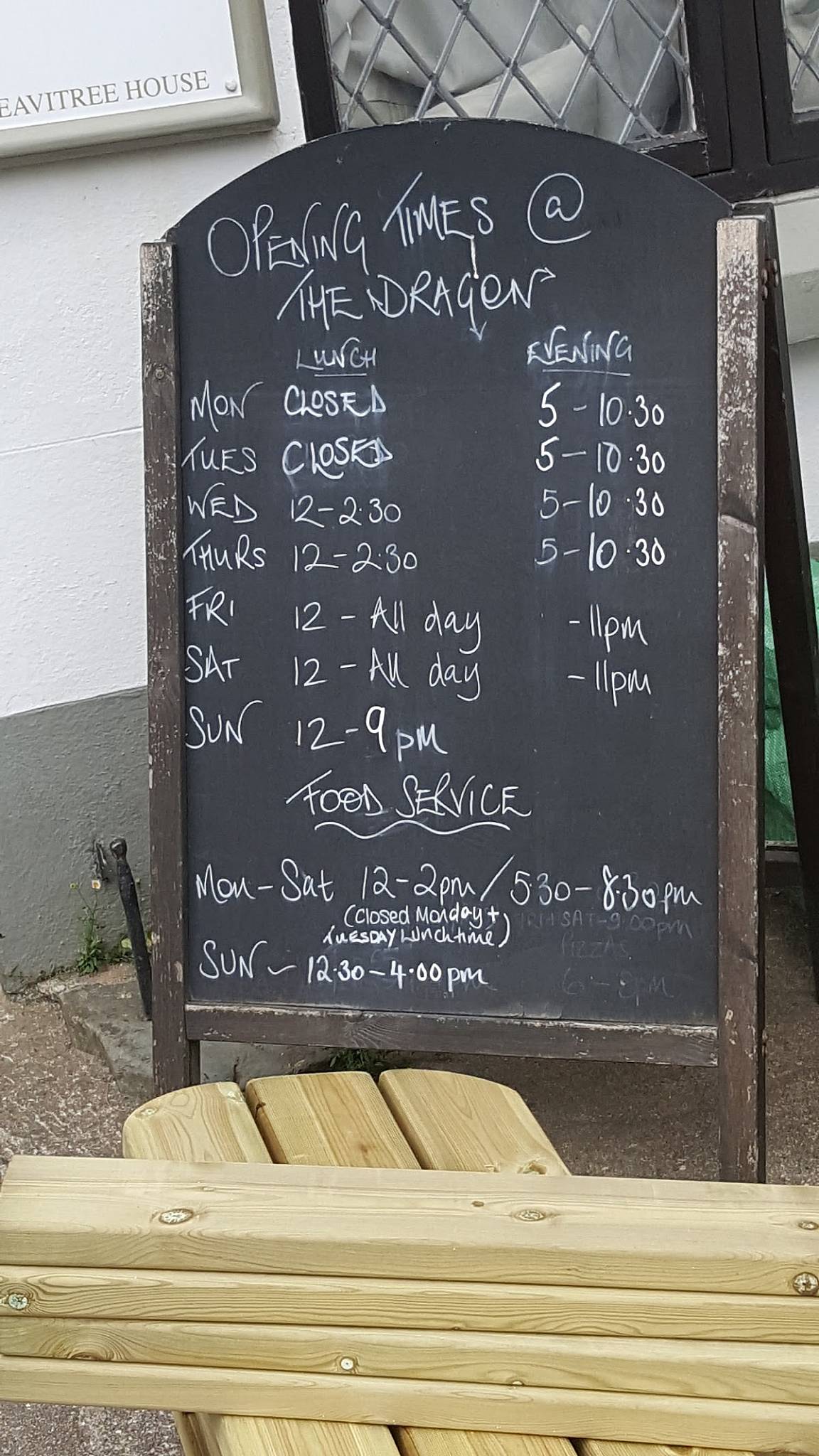 Menu at The Green Dragon pub & bar, Stoke Fleming