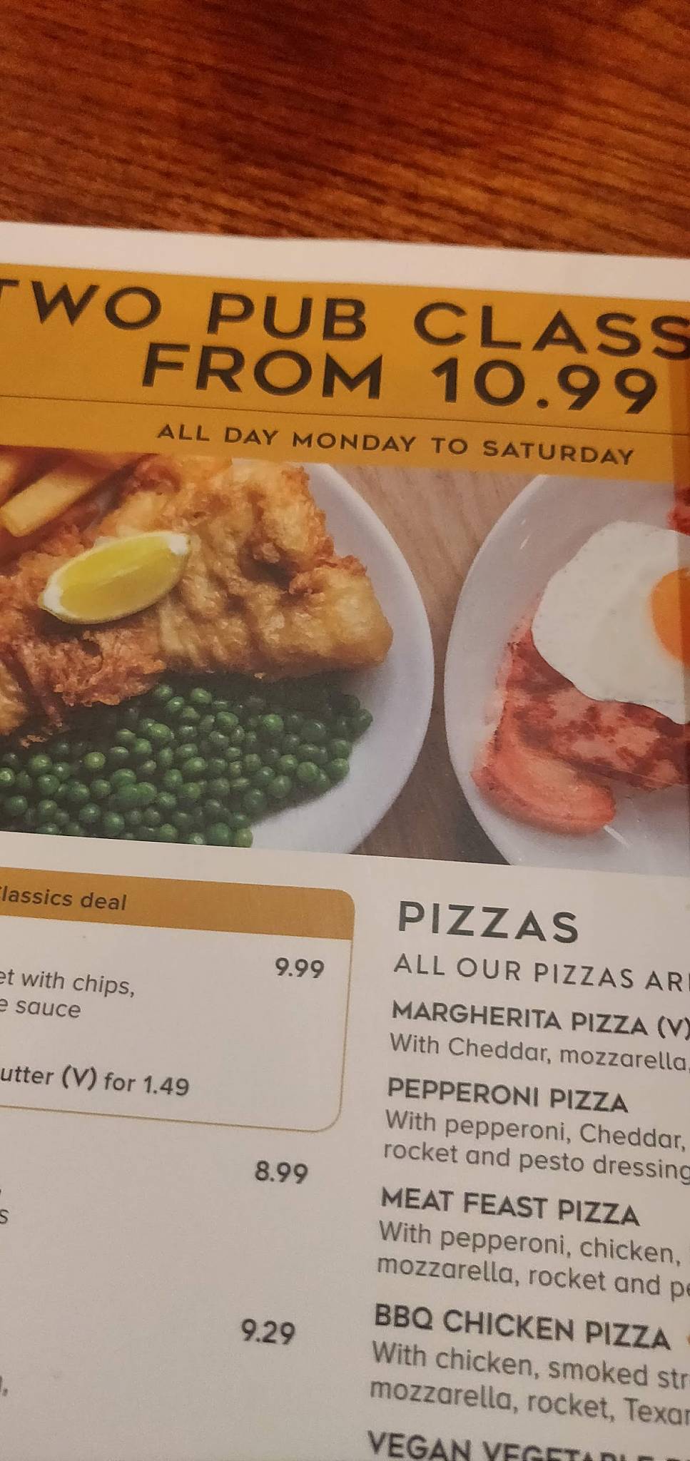 Menu at The Griffin restaurant, Carlisle