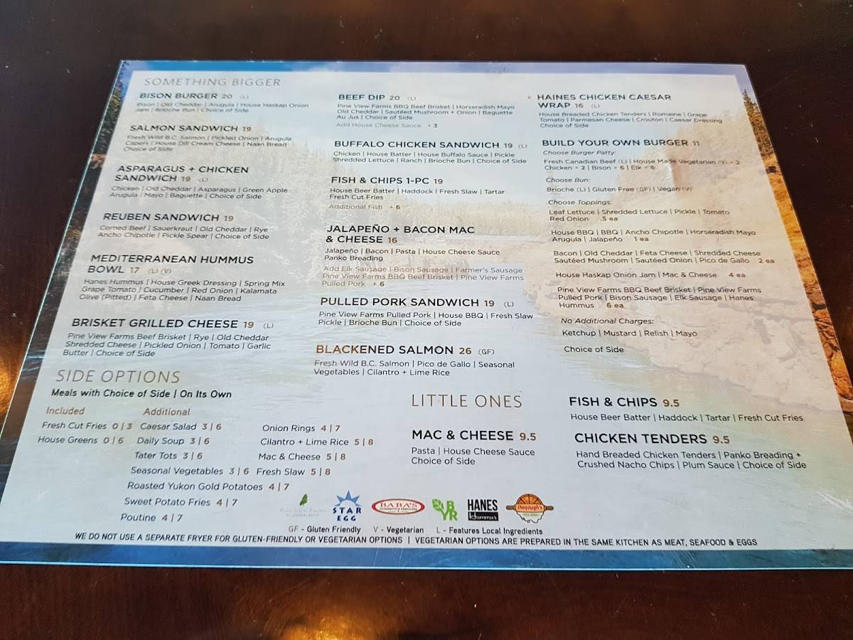 Menu at The Haines Mile Pub, Saskatoon, Meadows Pkwy #20