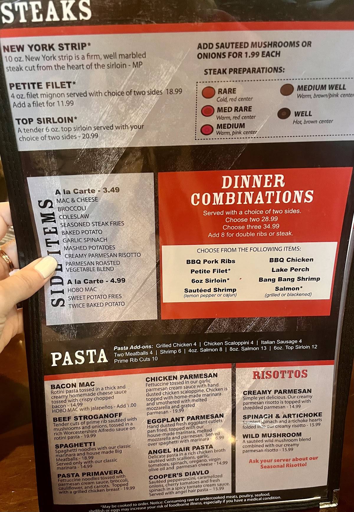 Menu at The Handsome Hobo Restaurant & Bar, Muskegon