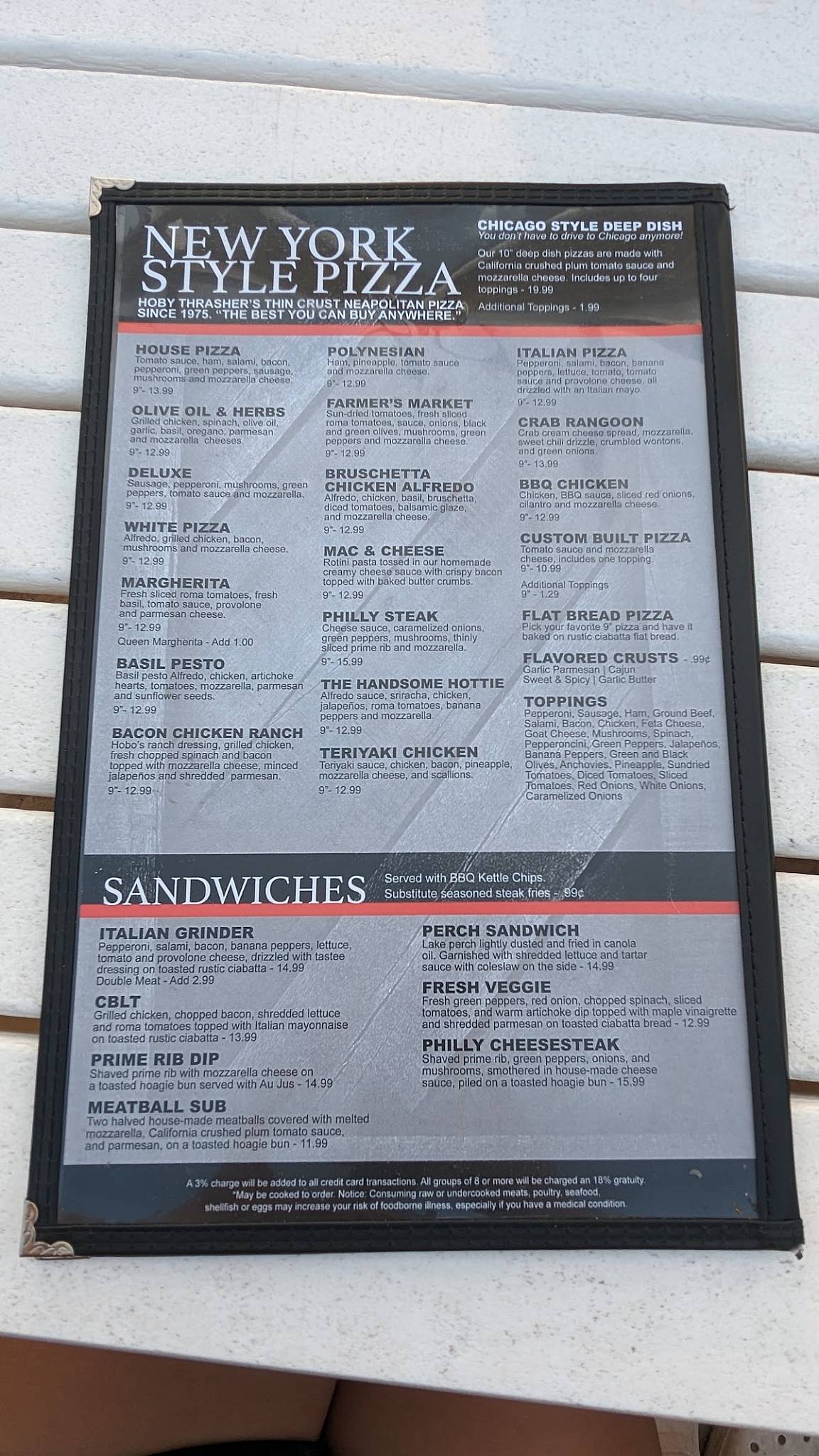 Menu at The Handsome Hobo Restaurant & Bar, Muskegon