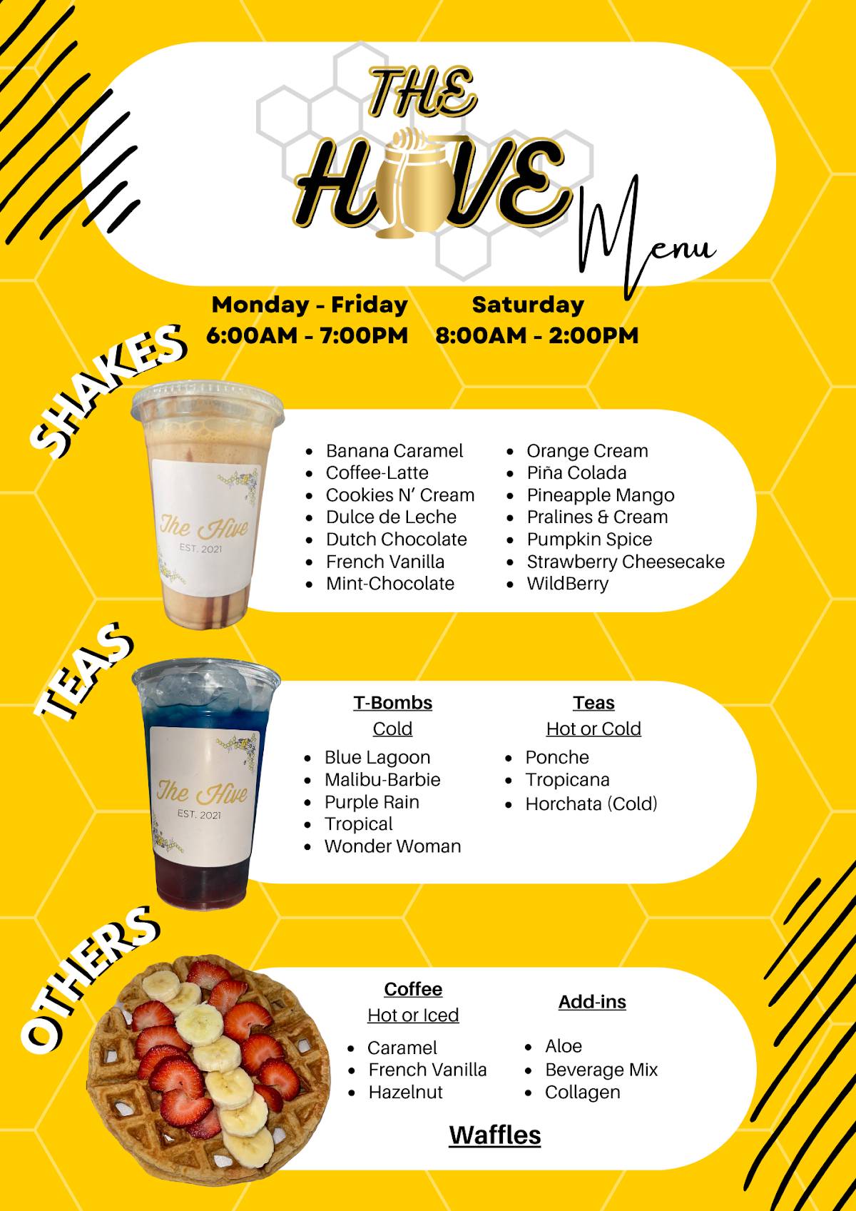 Menu at The Hive restaurant, Neosho