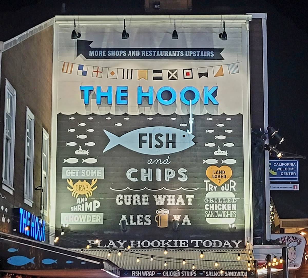 Menu at The Hook restaurant, San Francisco, Pier 39