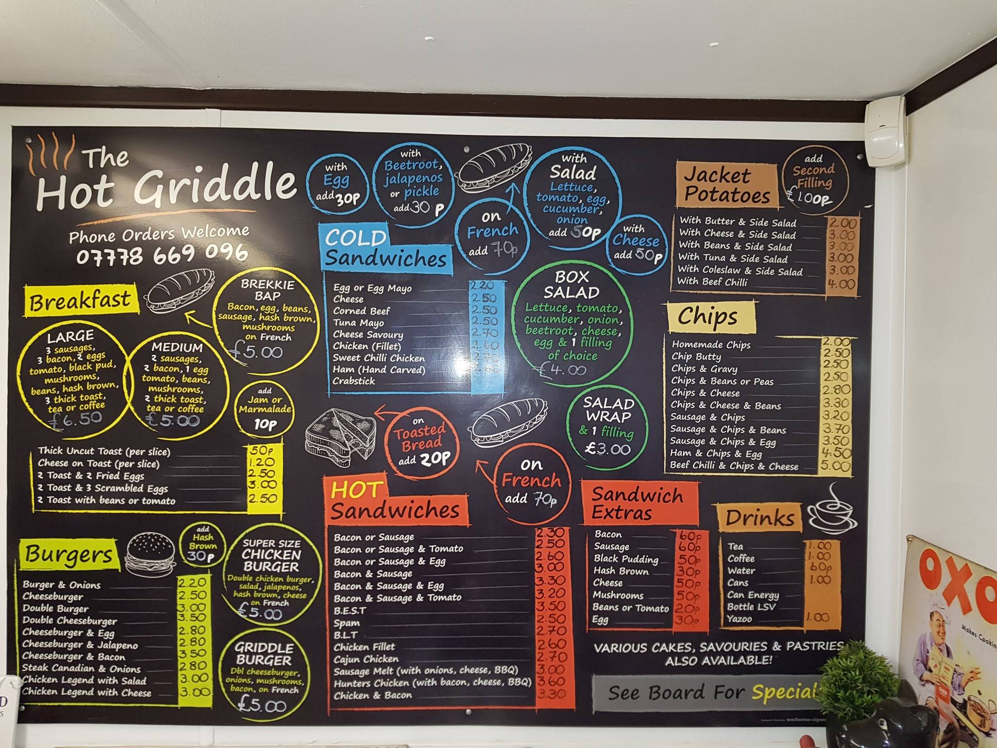 Menu at The Hot Griddle restaurant, Sheffield
