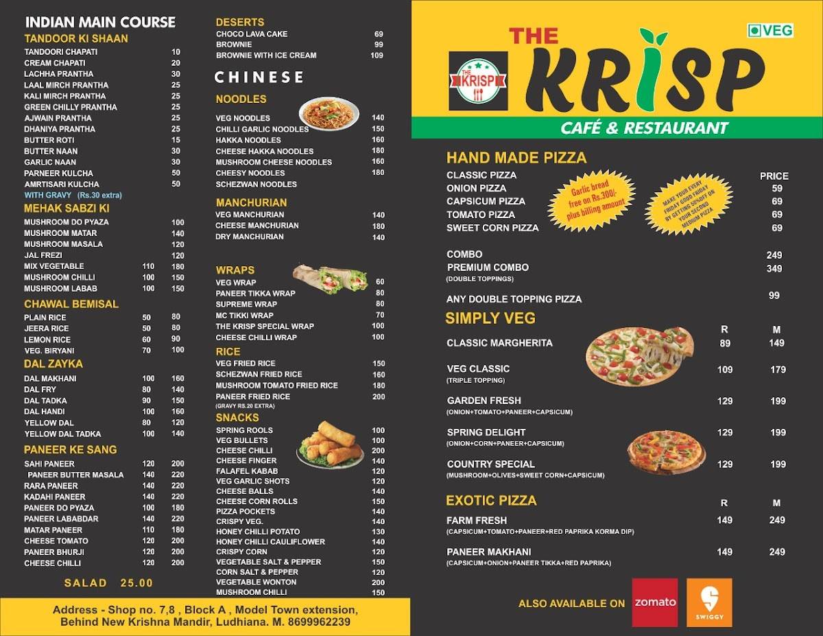 Menu at The KRISP CAFÉ, Ludhiana