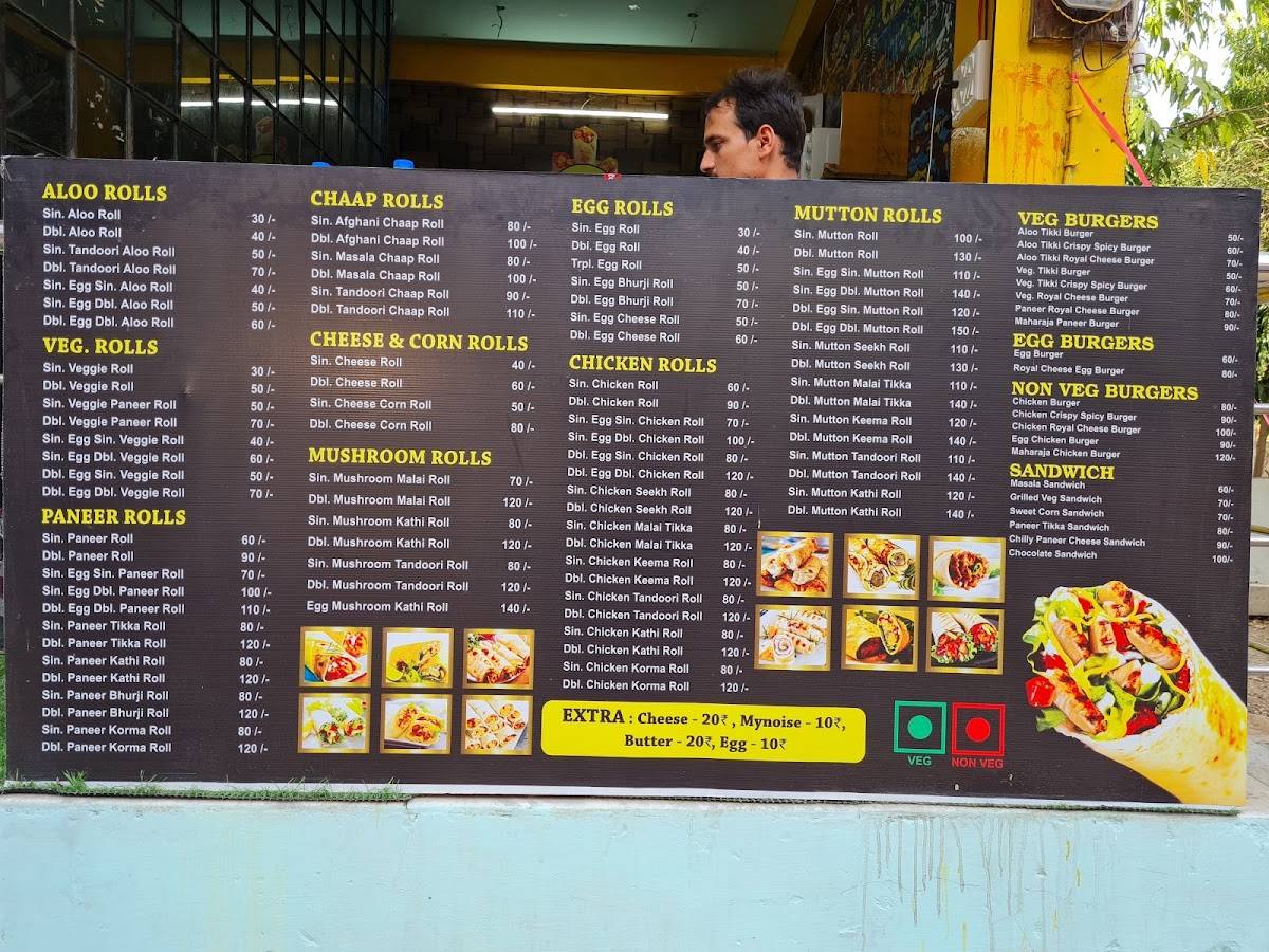 Menu at The Kathi Roll Express, Jaipur, VQ29+8F4