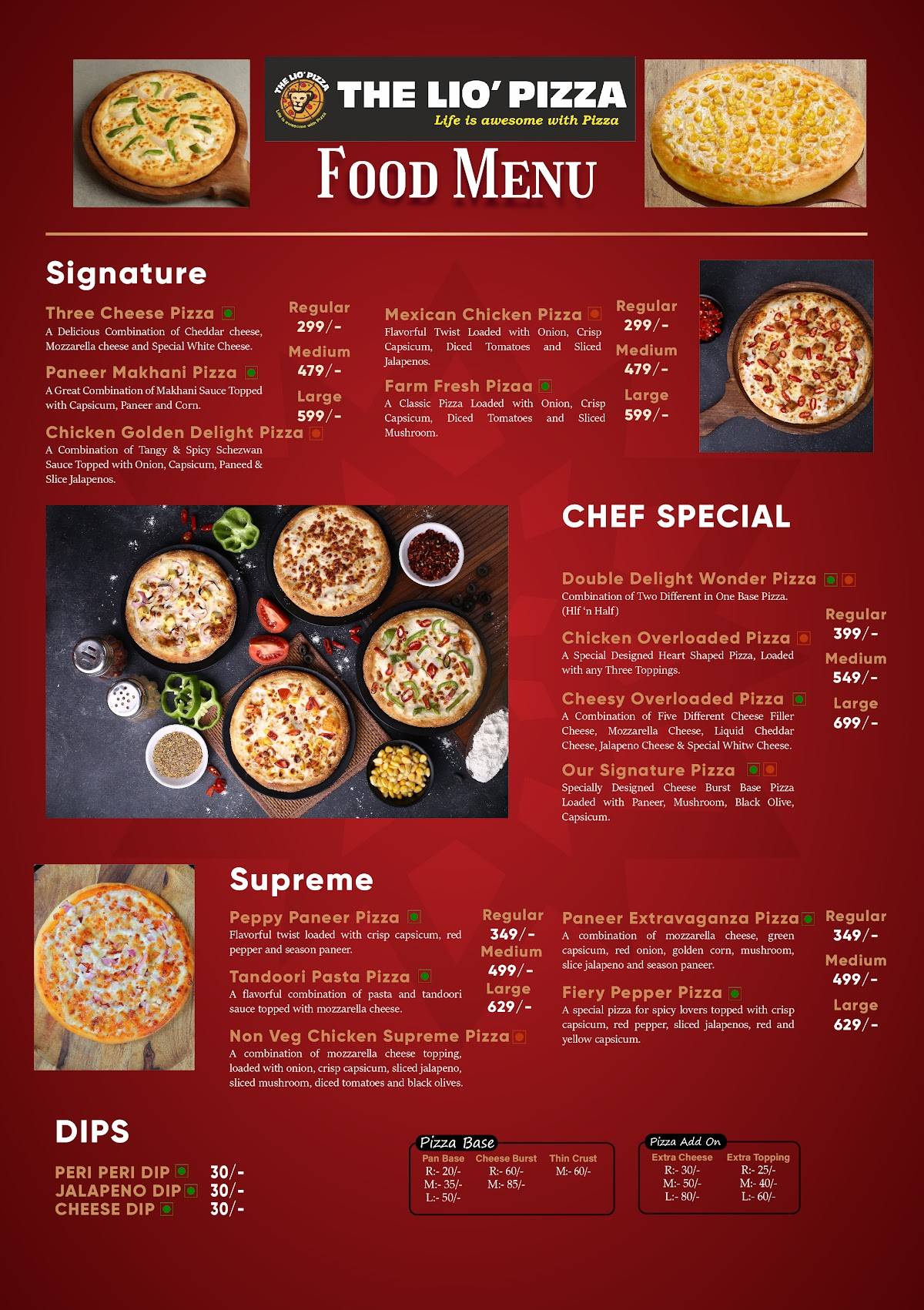 Menu at The Lio' Pizza Gandhinagar, Gandhinagar