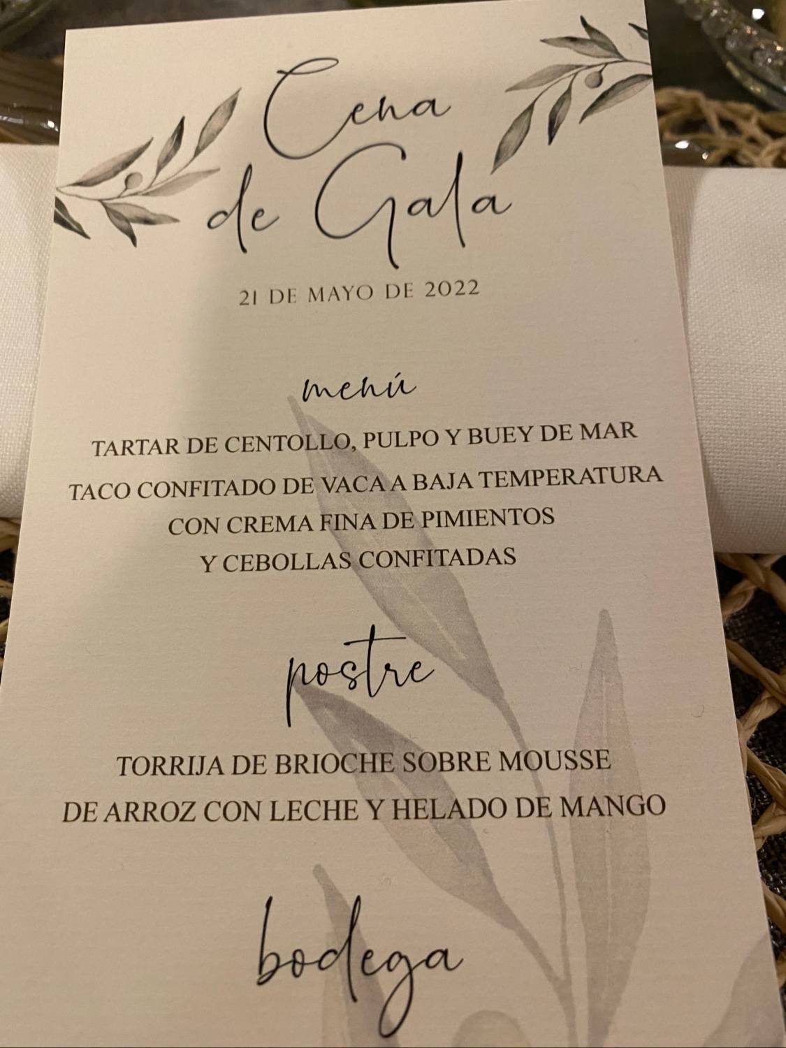 Carta del restaurante El Llagar del Castiello, Gijón, Cam. del San Miguel