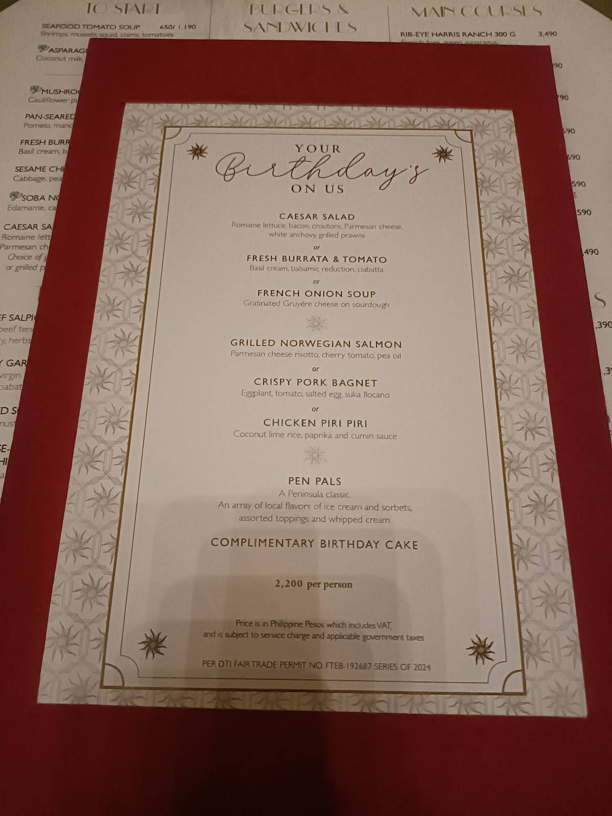 Menu at The Lobby desserts, Makati, Corner Ayala and Makati Avenues