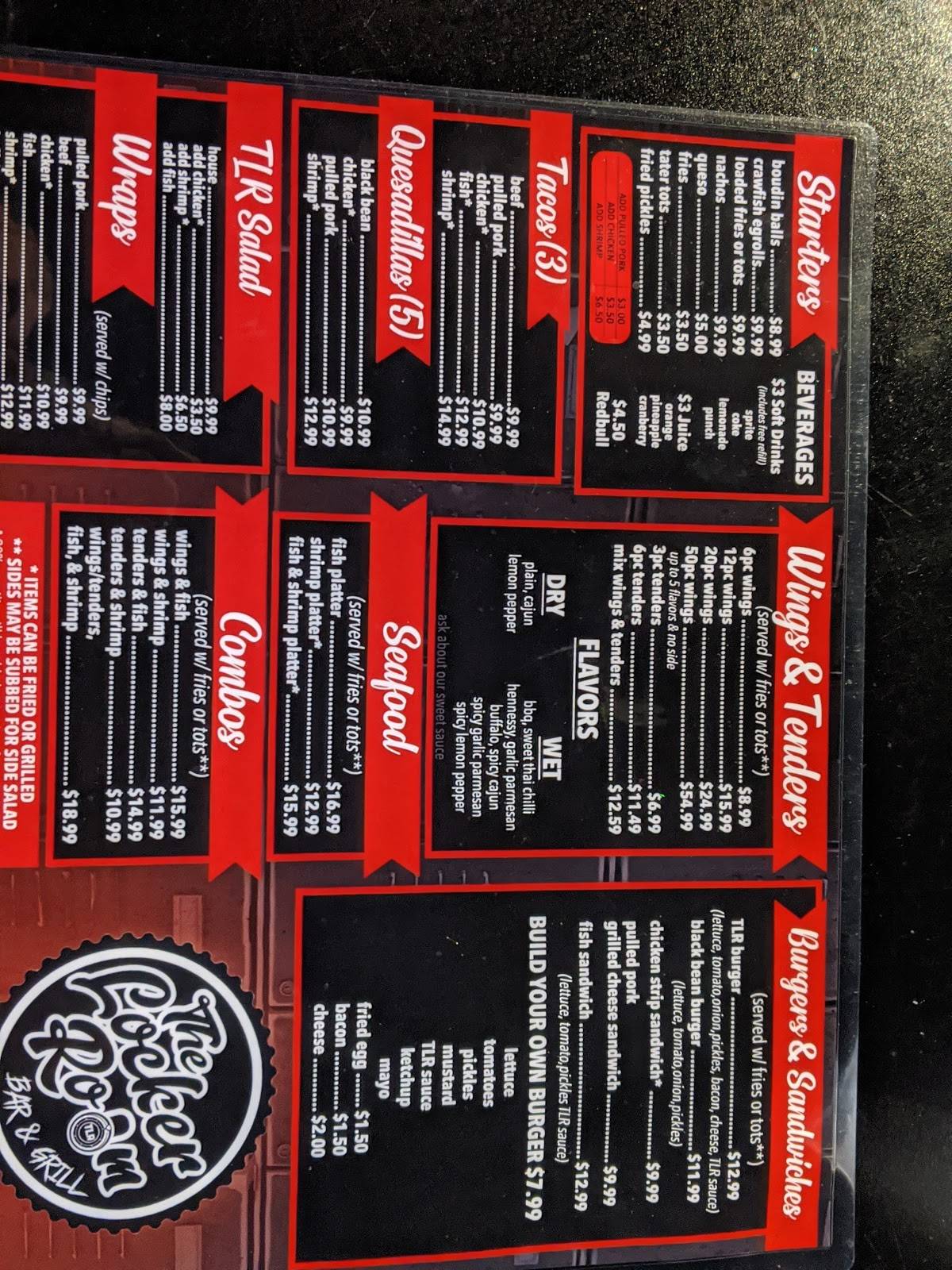 Menu at The Locker Room pub & bar, Houston, Ennis St