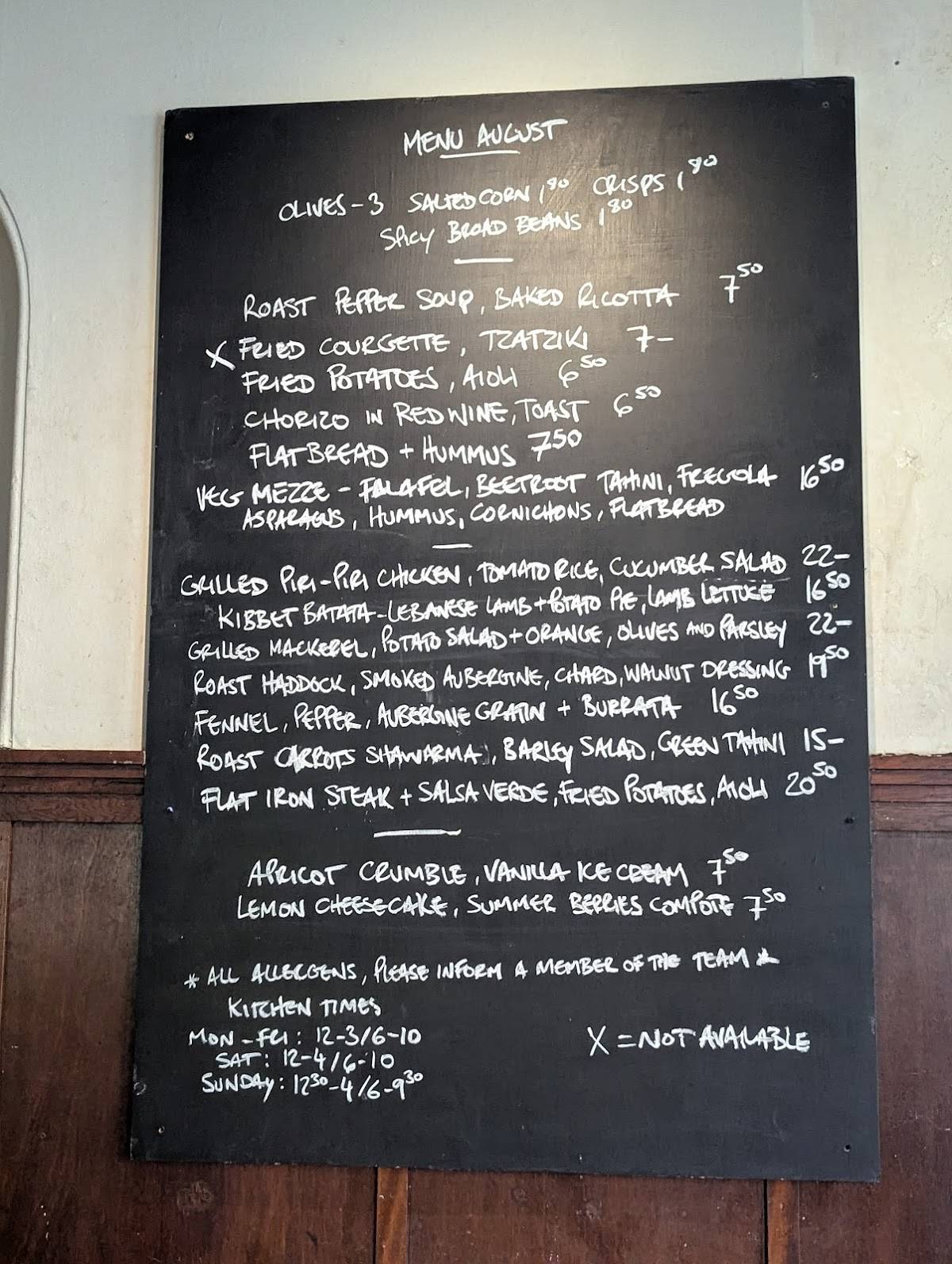 Menu at The Lord Stanley pub & bar, London, 51 Camden Park Rd