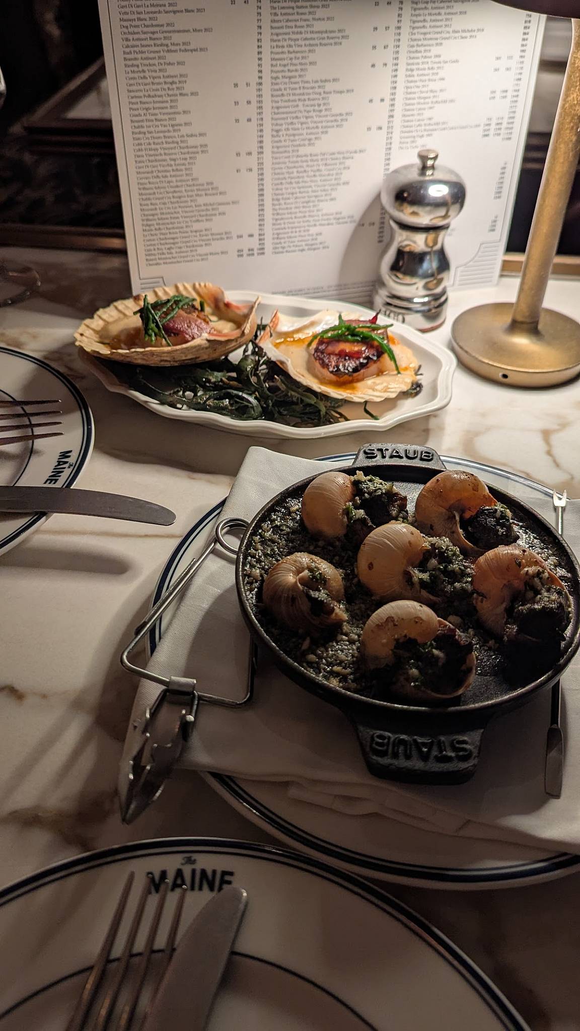 Menu at The MAINE restaurant, London