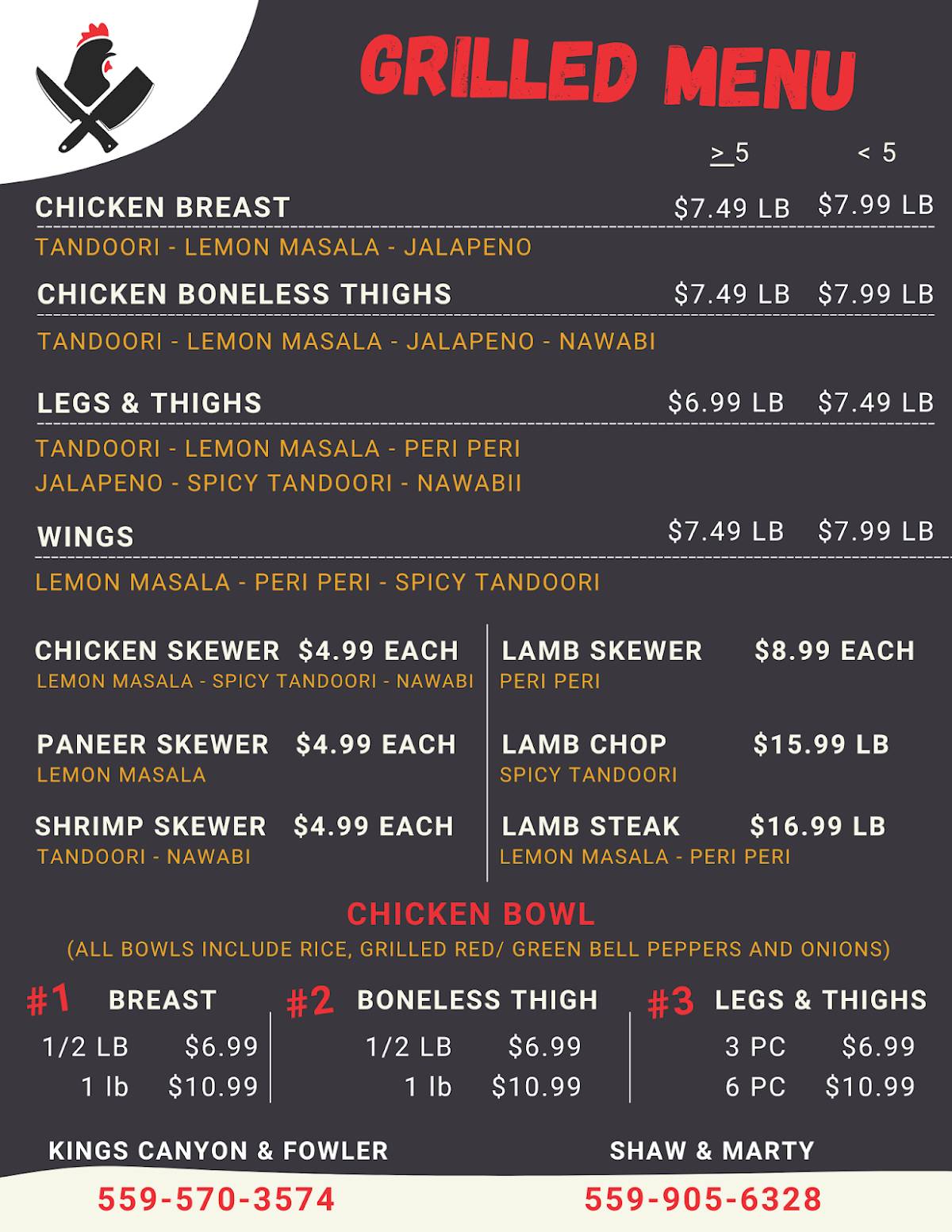 Menu at The Meat Bazaar restaurant, Fresno, E Kings Canyon Rd UNIT 103