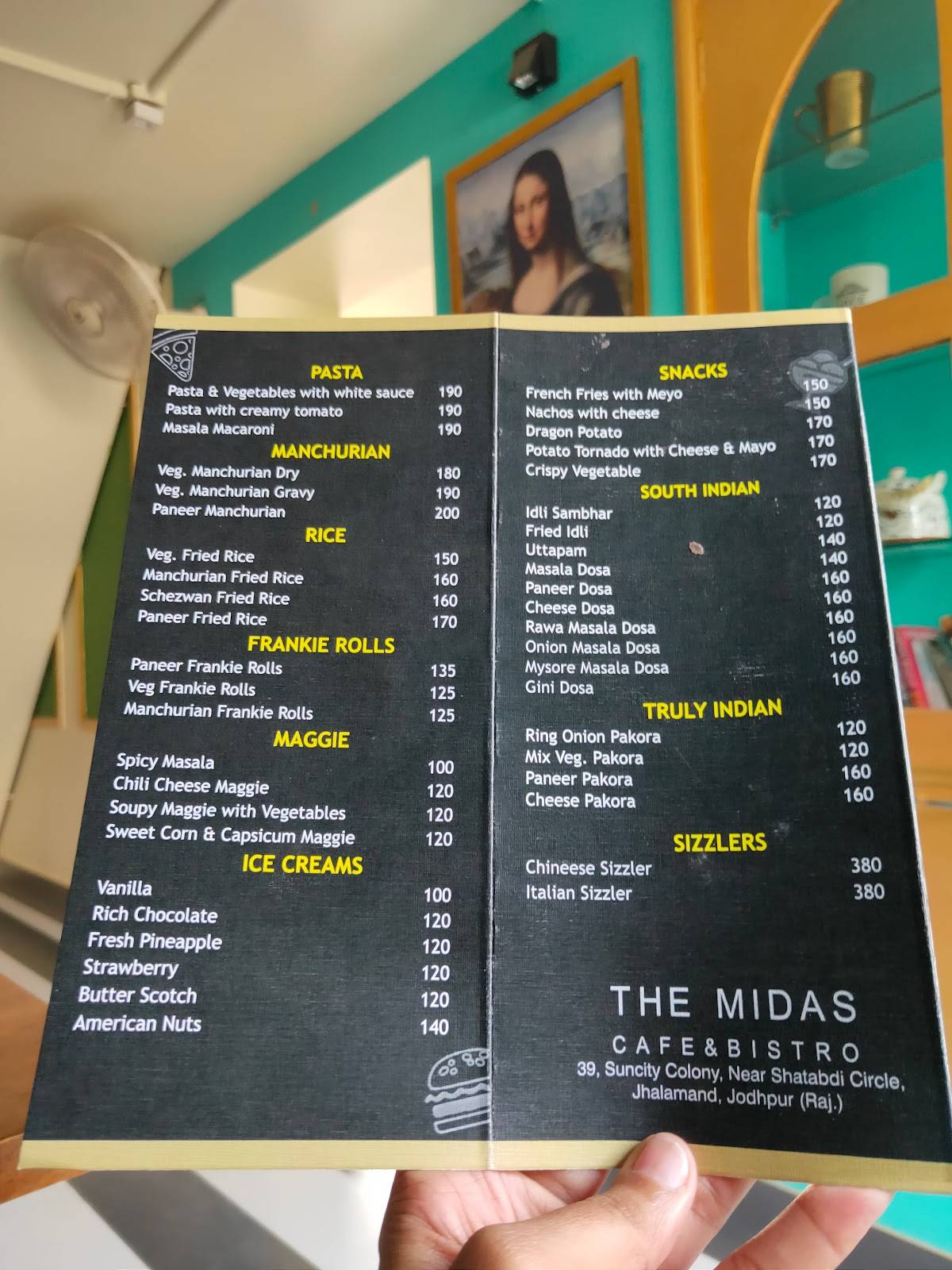 Menu at The Midas Cafe & Bistro, Jodhpur