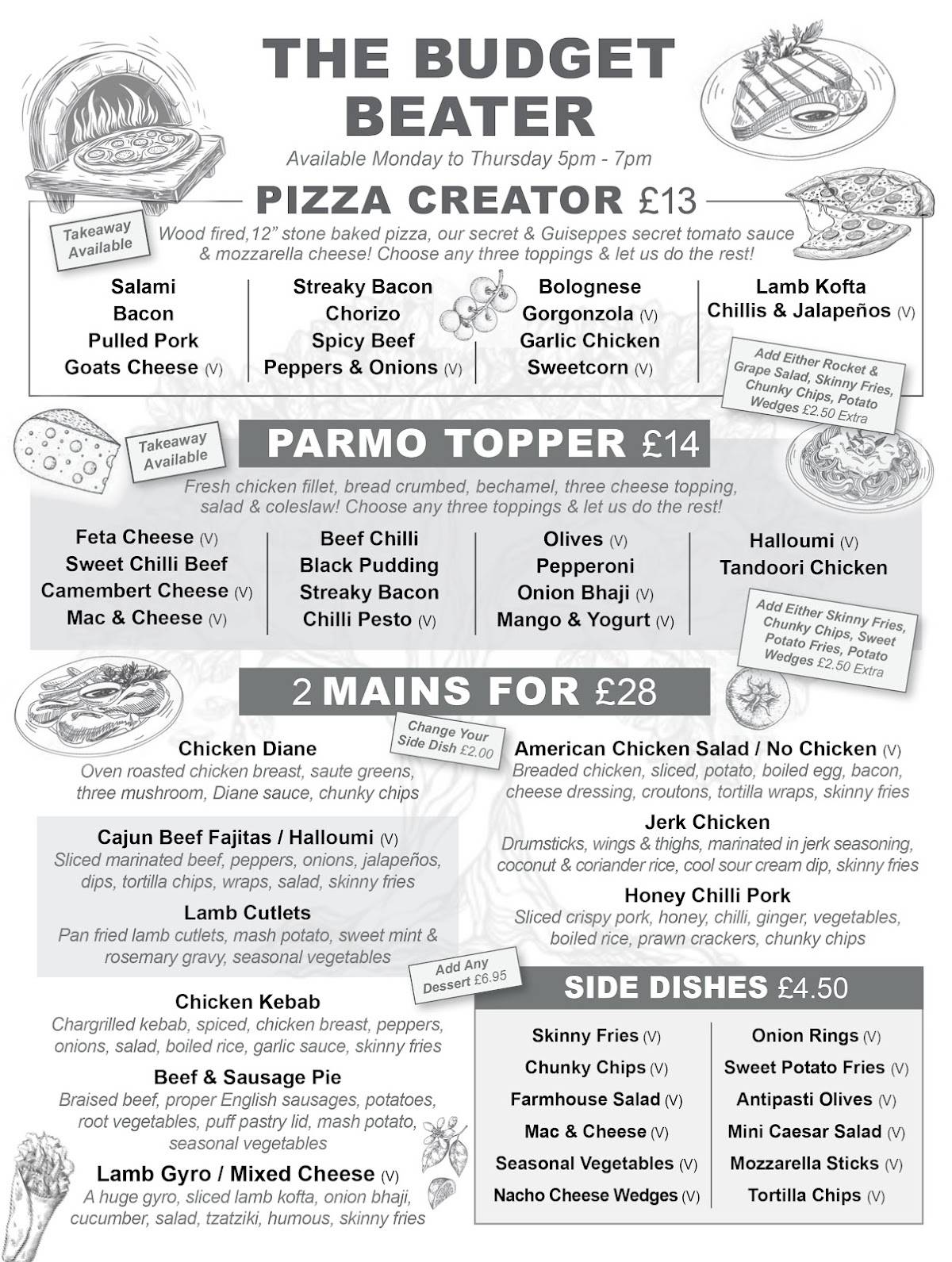 Menu at The Mowden pub & bar, Darlington